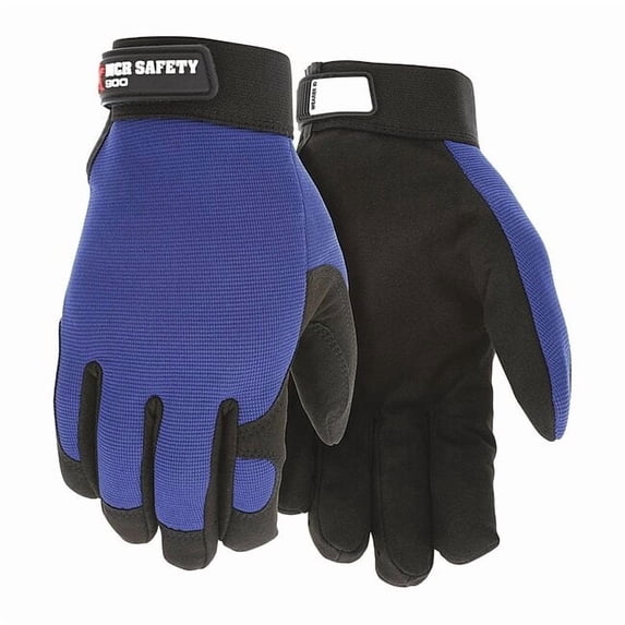 Mechanics Gloves, Spandex Back, 3 Abrasion Level, Black/Blue, XL 900XL ...