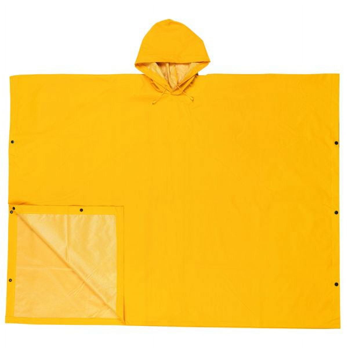 MCR Safety® Schooner II Poncho, 0.35 mm PVC/Polyester, Yellow, 1/Each ...