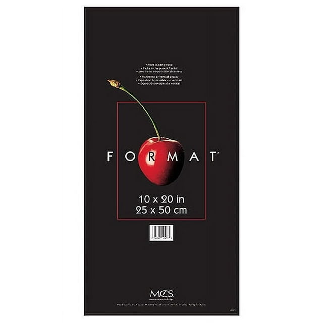 MCS Front Loading Document Picture Frame, 10x20 Inch, Black with Glass ...