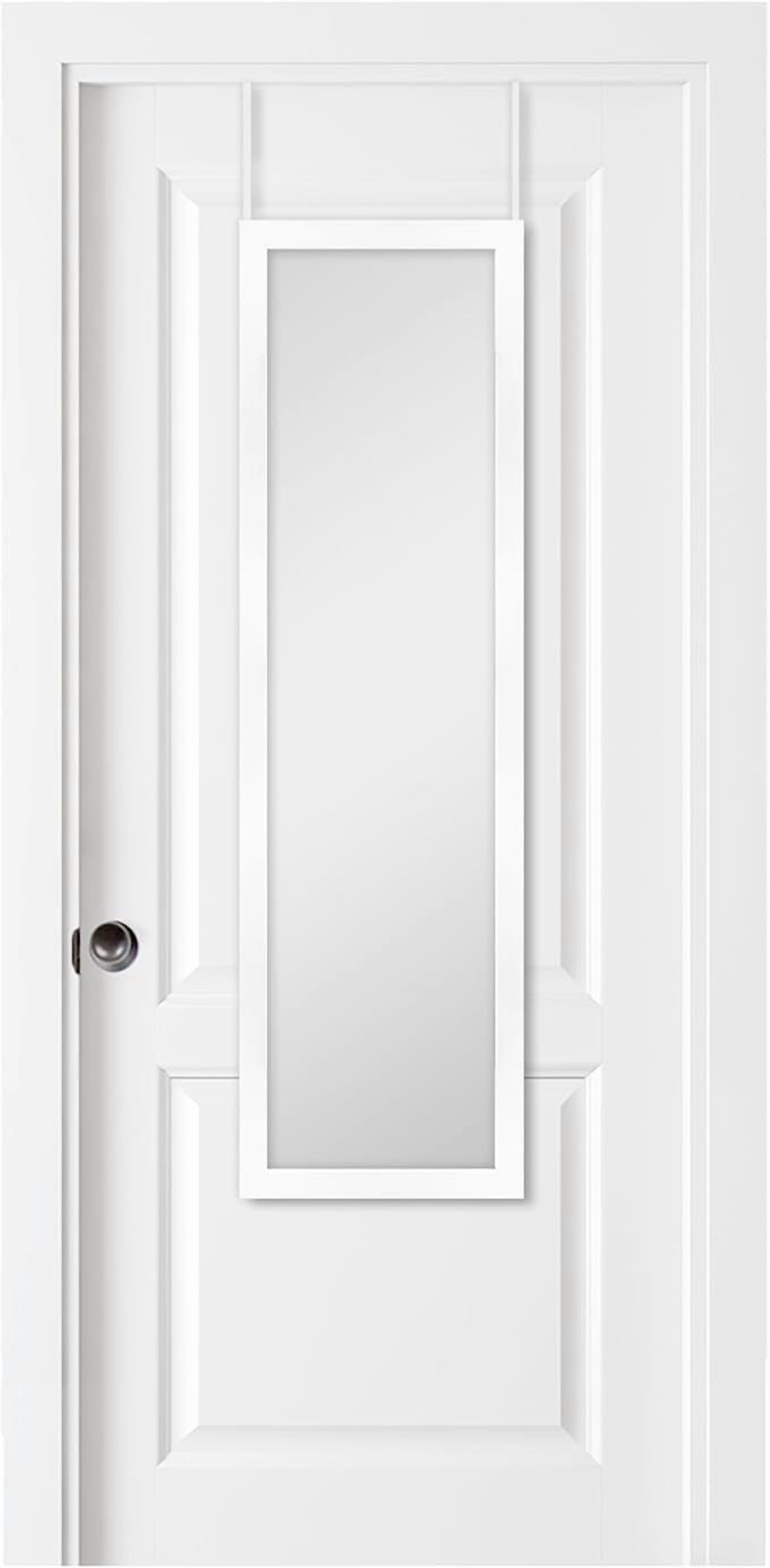 MCS 14.7x50.7 Matte White Over The Door Mirror, Full Length Hanging ...