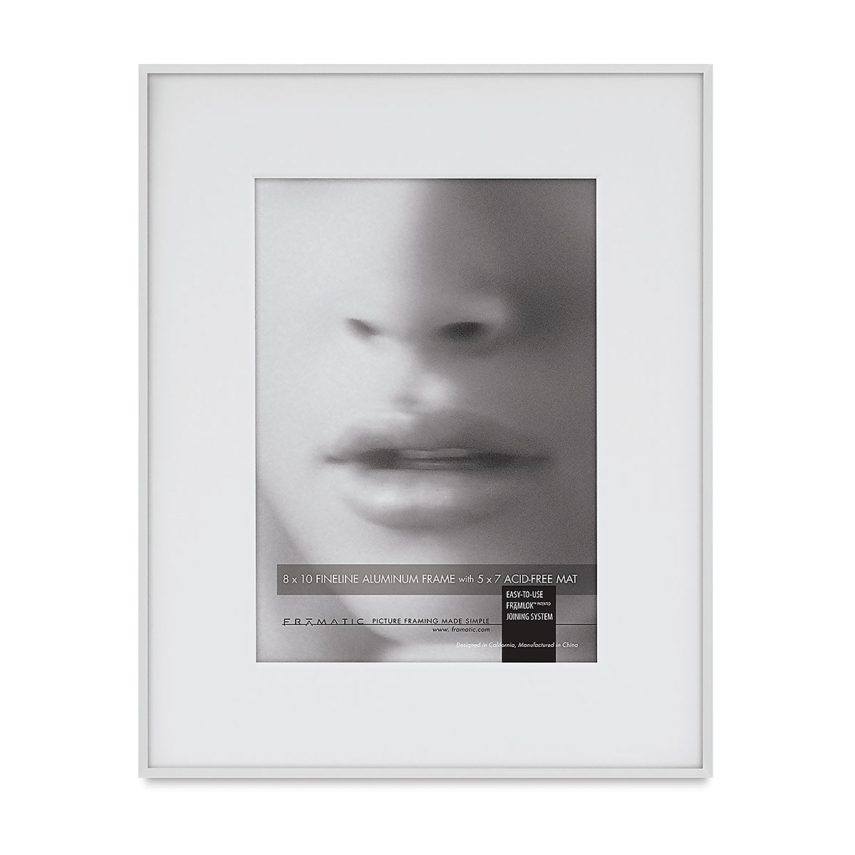 MCS Framatic Frame - White, 8" x 10" w/5" x 7" Opening, Single Mat ...