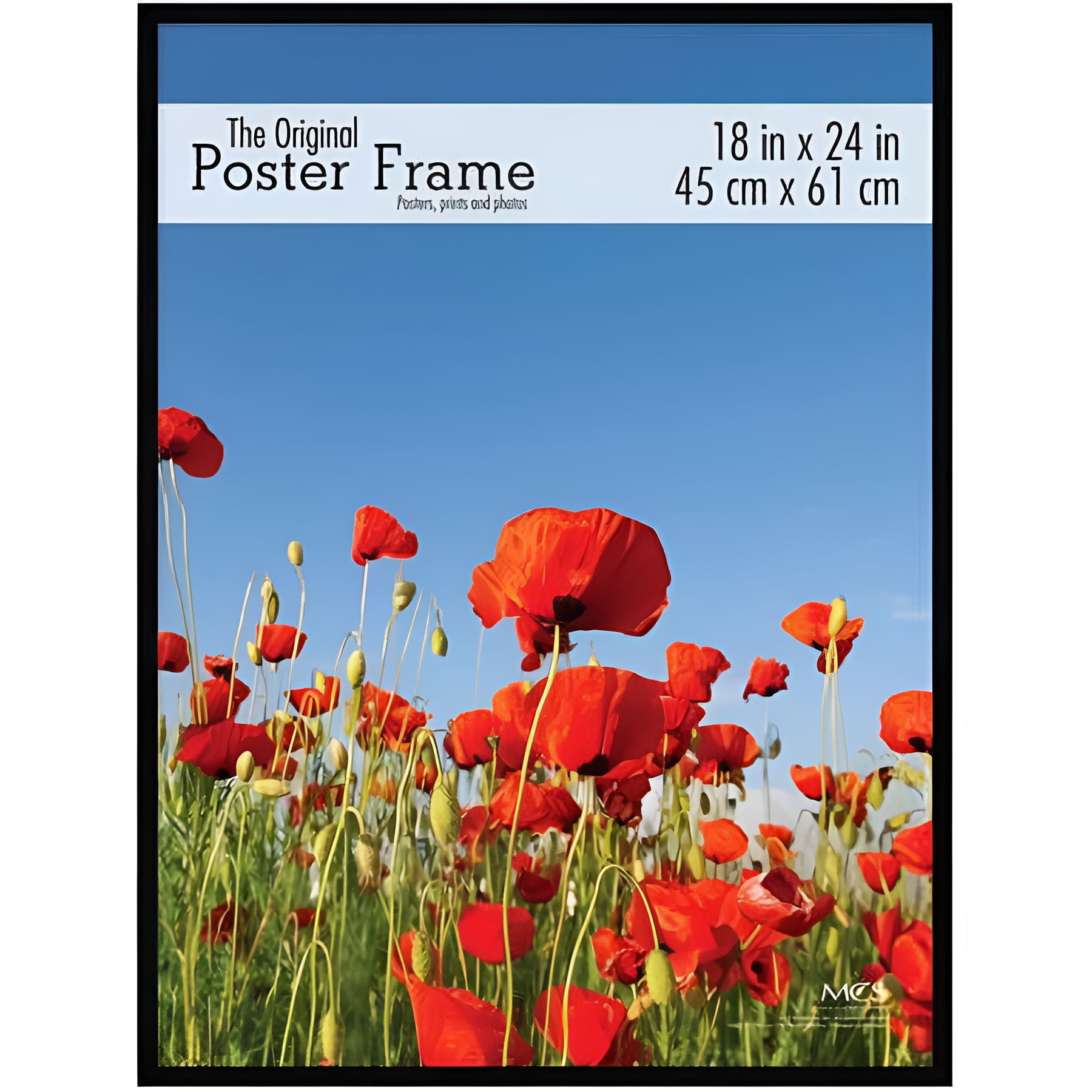 MCS 18x24 Black Poster Frame with Clear Acrylic Plexiglass Front ...