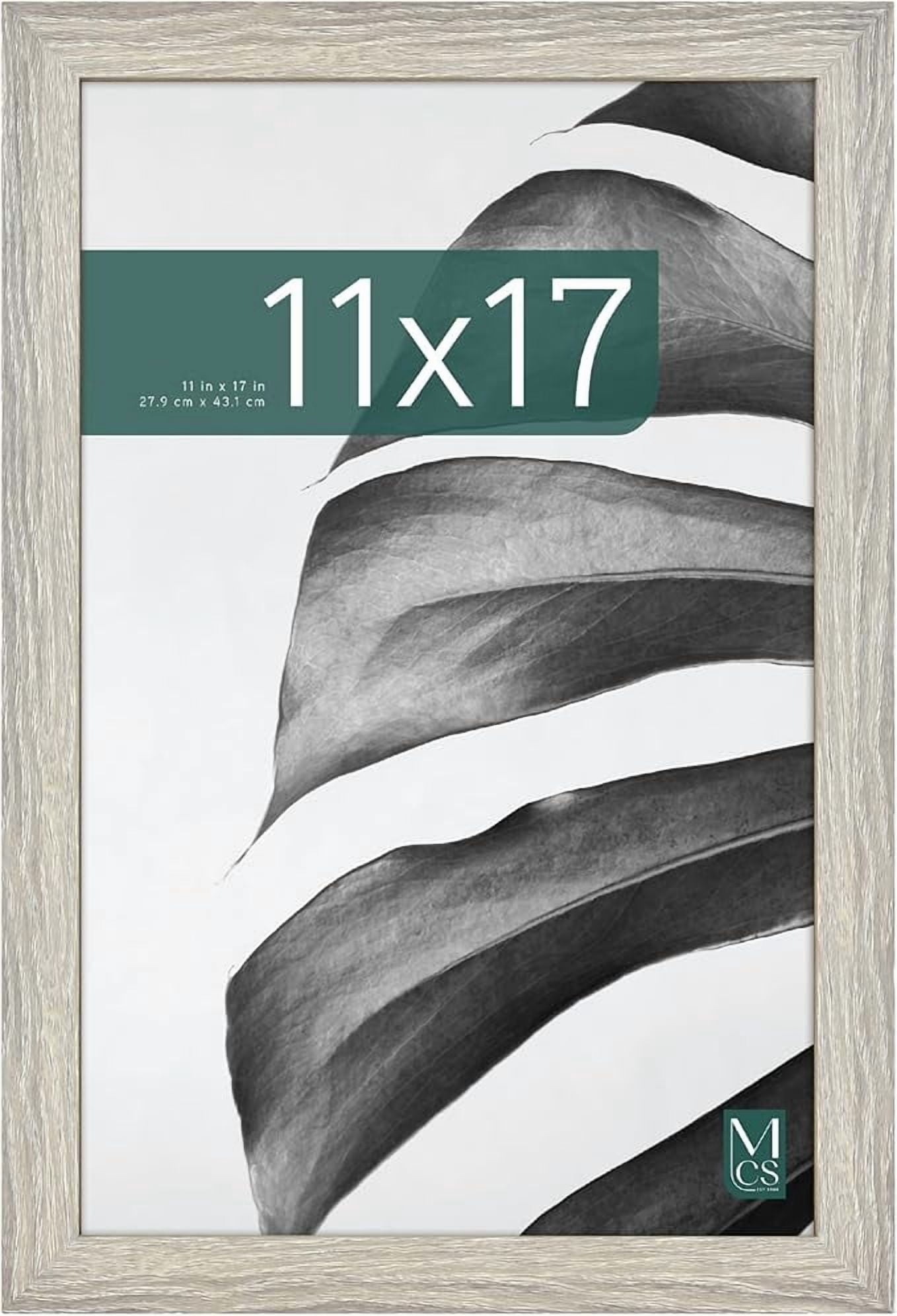 MCS Studio Gallery 11x17 Picture Frame Gray Woodgrain, Rectangle Photo Frame for Photos, Posters ...