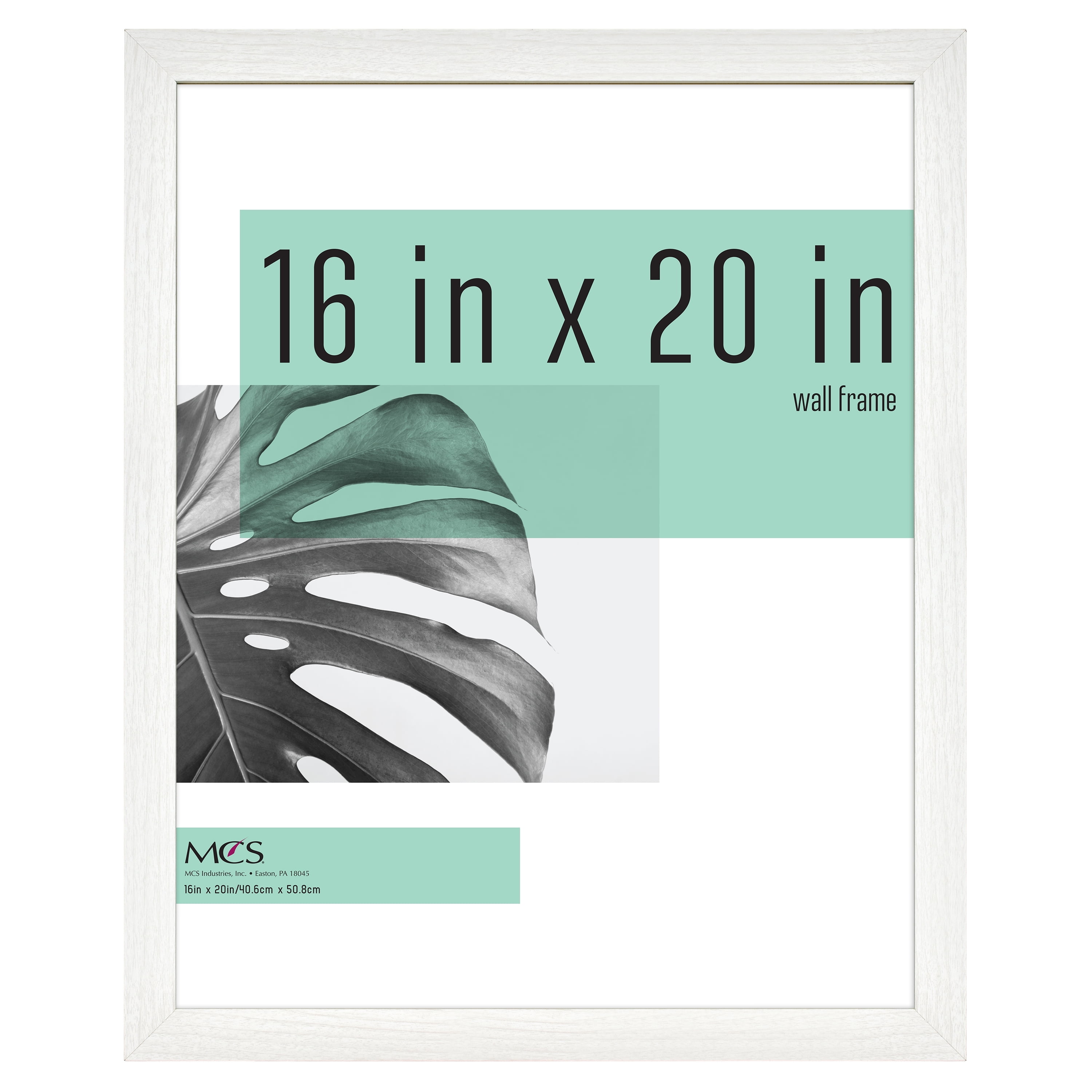 MCS Studio Gallery 16x20 Poster Frame White Woodgrain, Vertical & Horizontal Wall Hanging Large ...