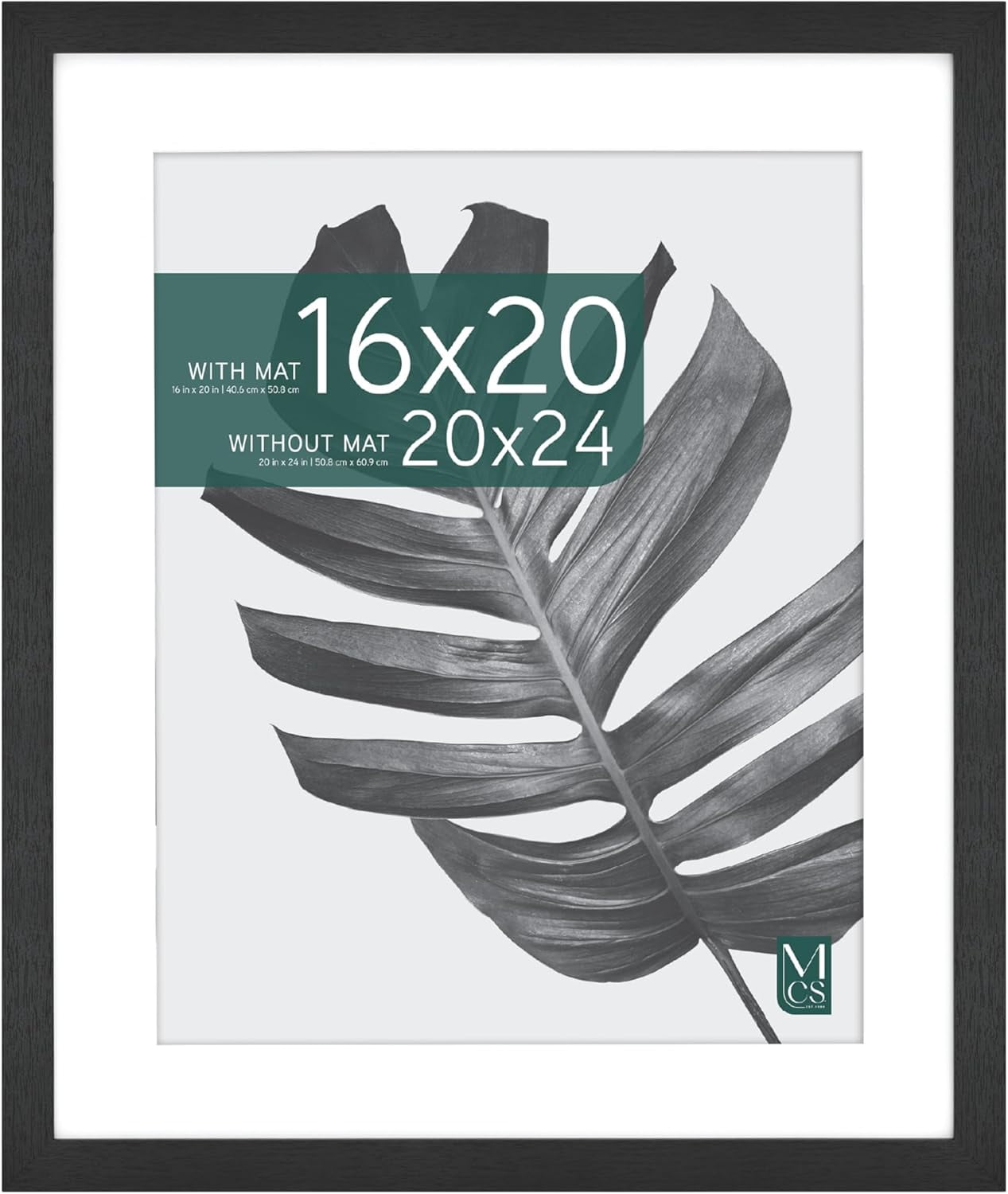 MCS Studio Gallery 20x24 Matted to 16x20 Poster Frame Black Woodgrain ...