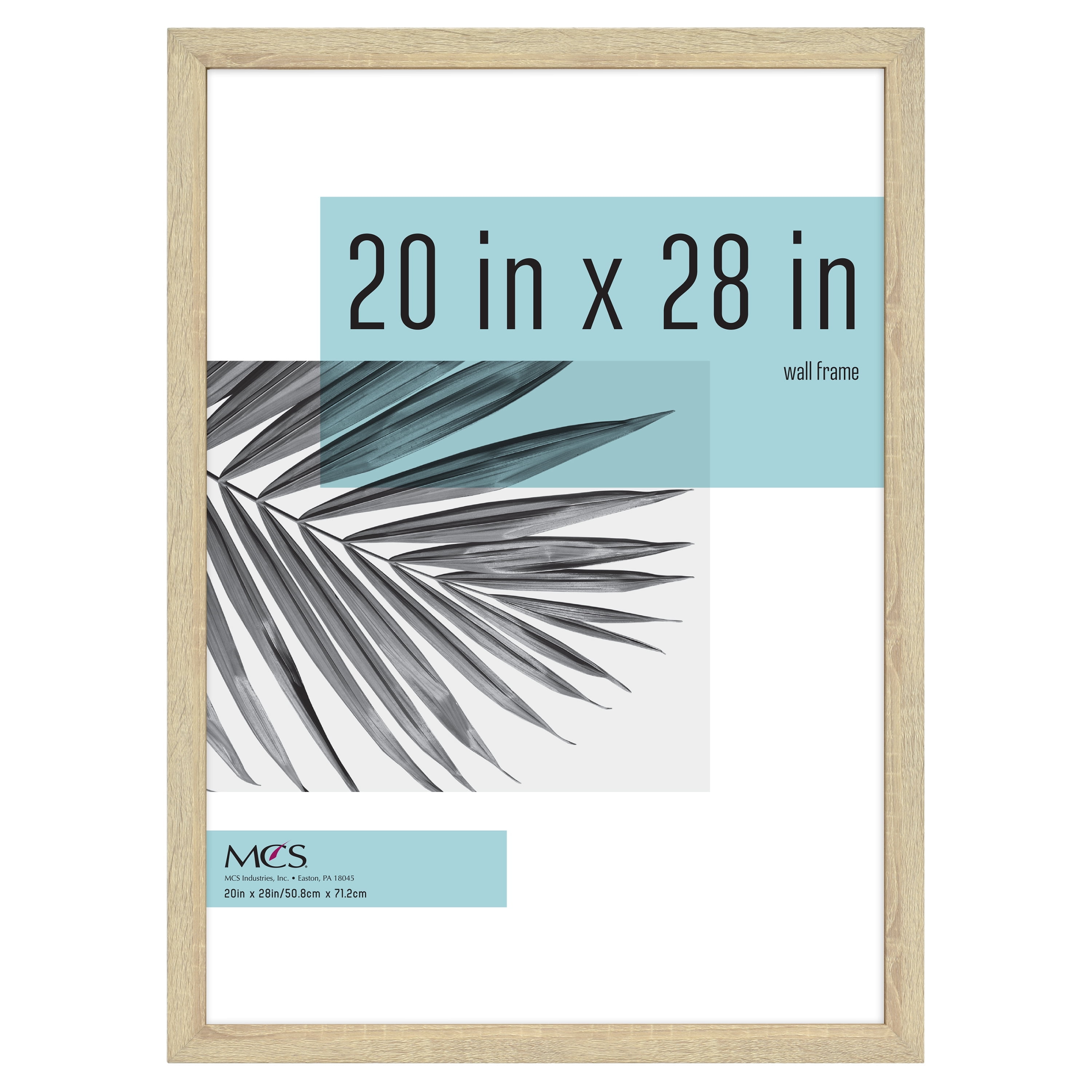 MCS Studio Gallery 20x28 Poster Frame Natural Woodgrain, Vertical & Horizontal Wall Hanging ...