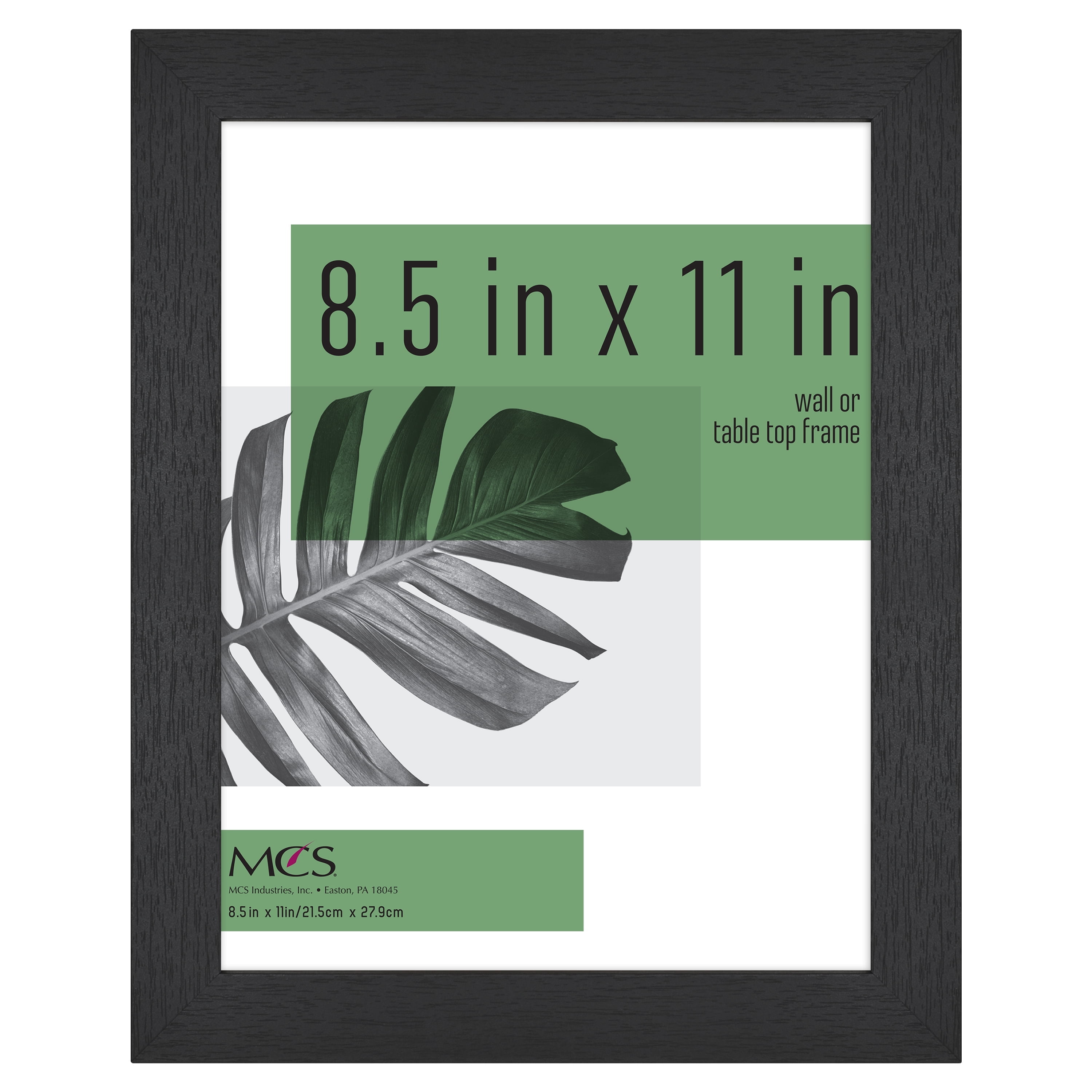 MCS Studio Gallery 8.5x11 Picture Frame Black Woodgrain, Vertical & Horizontal Wall Hanging ...