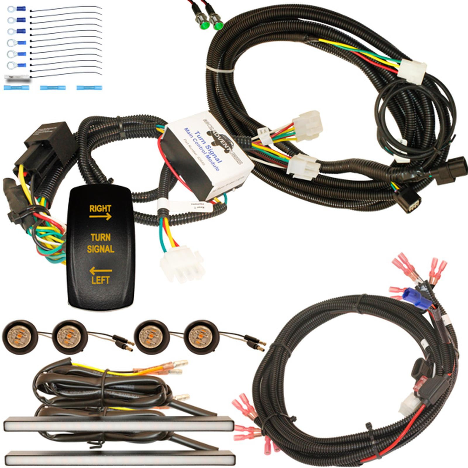 MCSADVENTURES Amber Plug and Play Vertical Rocker Turn Signal Kit for ...