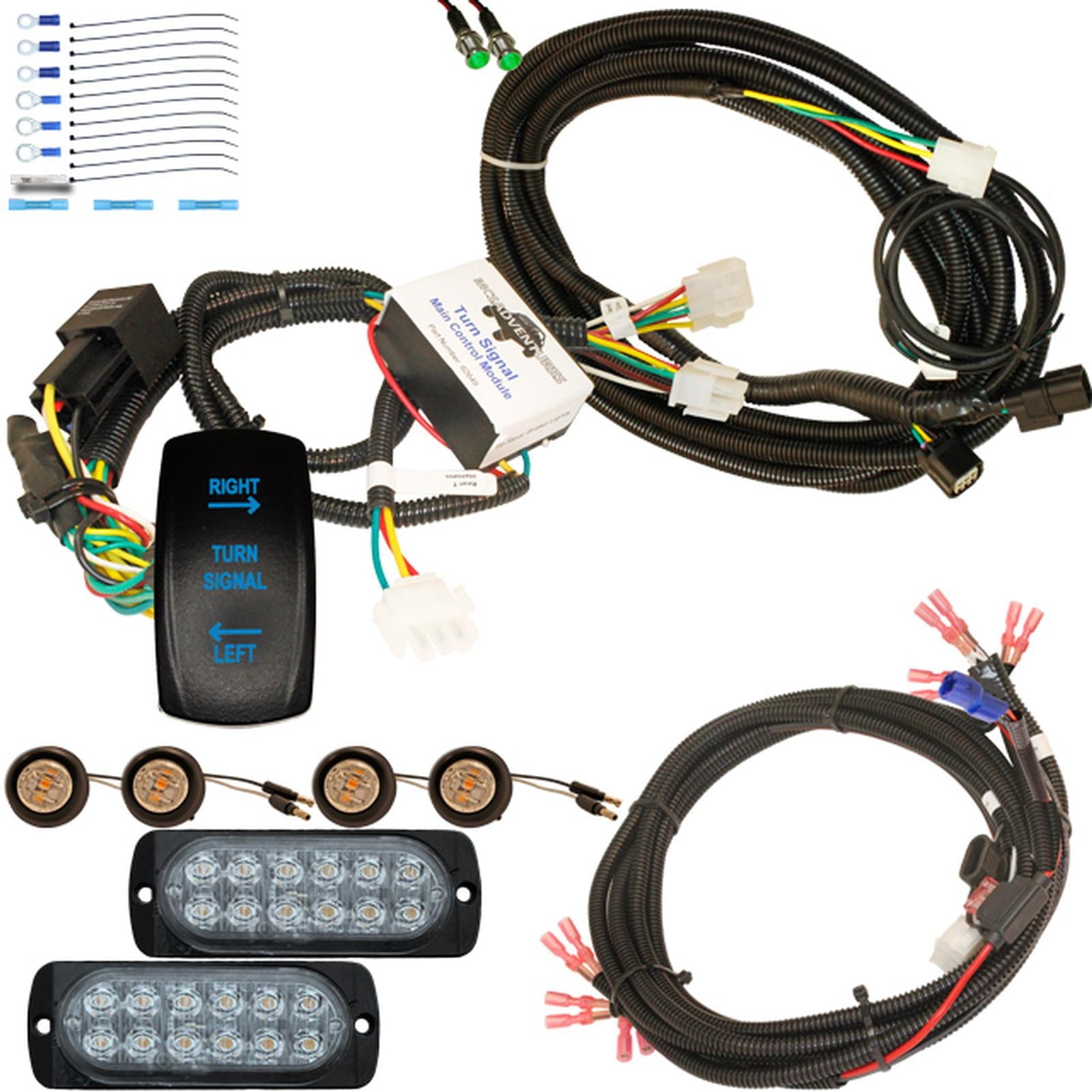 MCSADVENTURES Blue Plug and Play Vertical Rocker Turn Signal Kit for ...