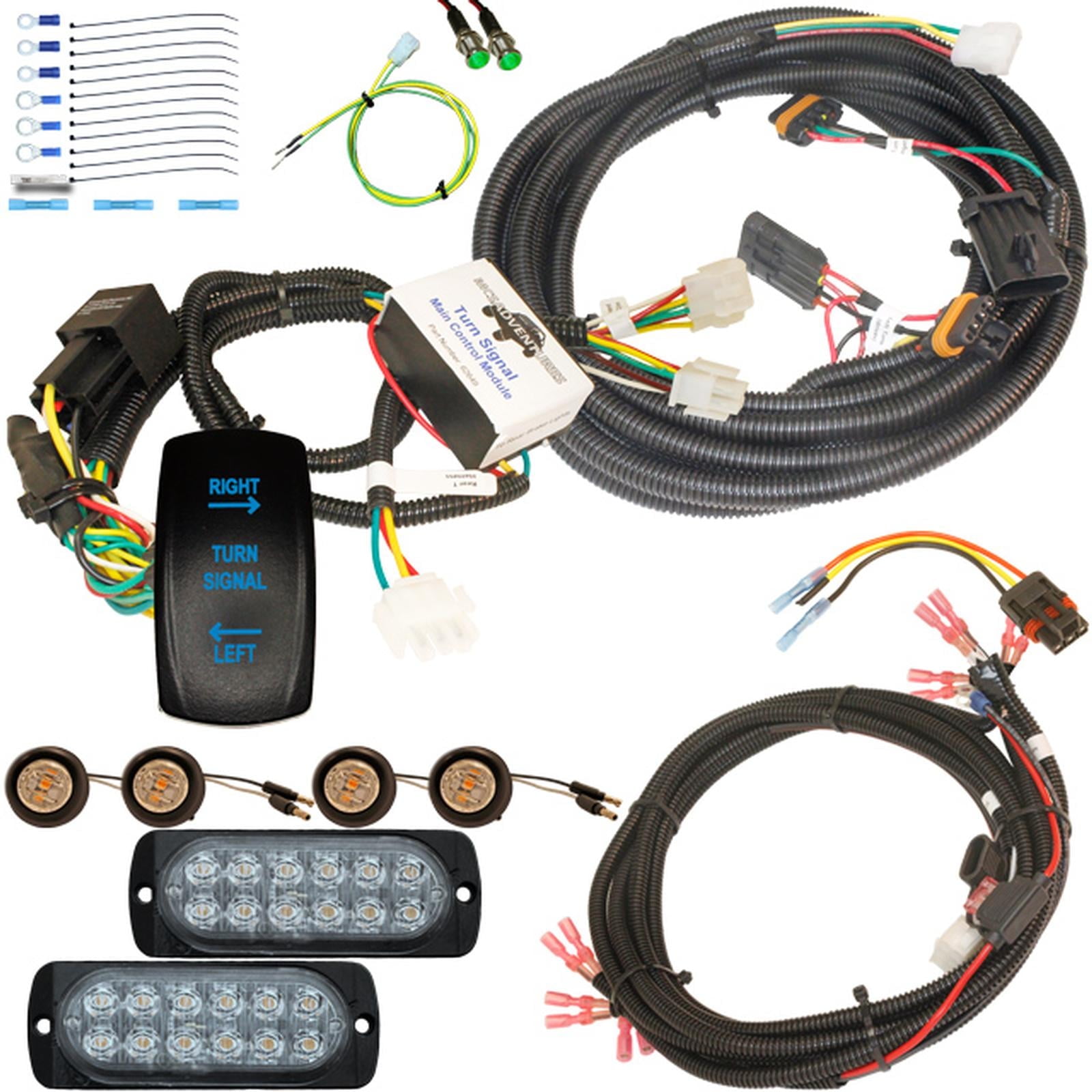 MCSADVENTURES Blue Vertical Rocker Turn Signal Kit for 14+ RZR, 18 ...