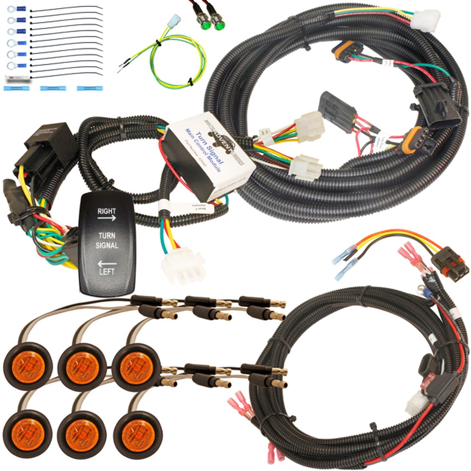MCSADVENTURES Green Vertical Rocker Turn Signal Kit for 14+ RZR, 18 ...