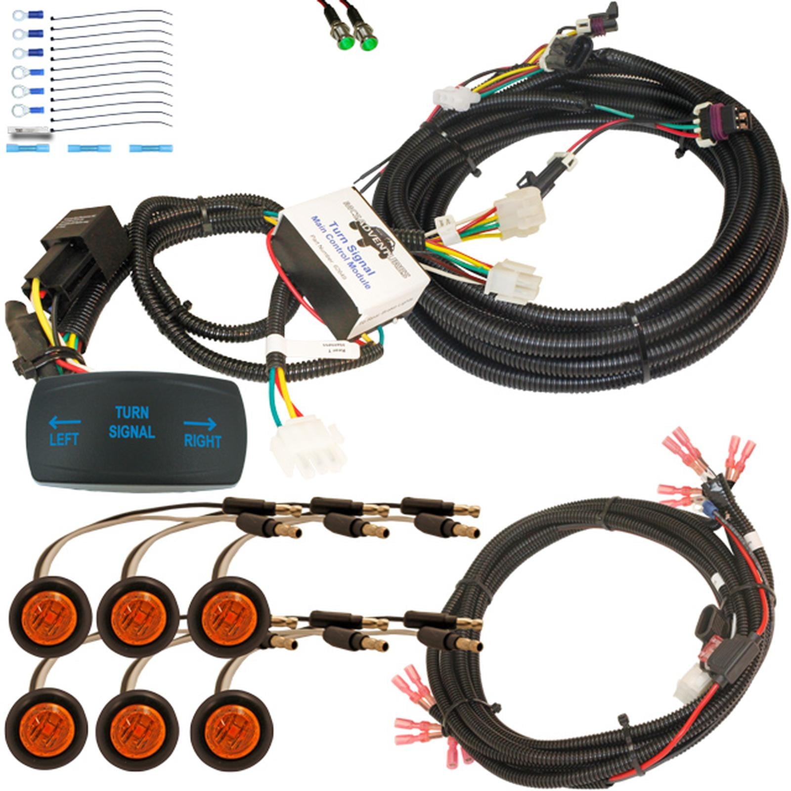 MCSADVENTURES Horizontal Rocker Turn Signal Kit for 13+ Polaris Ranger ...