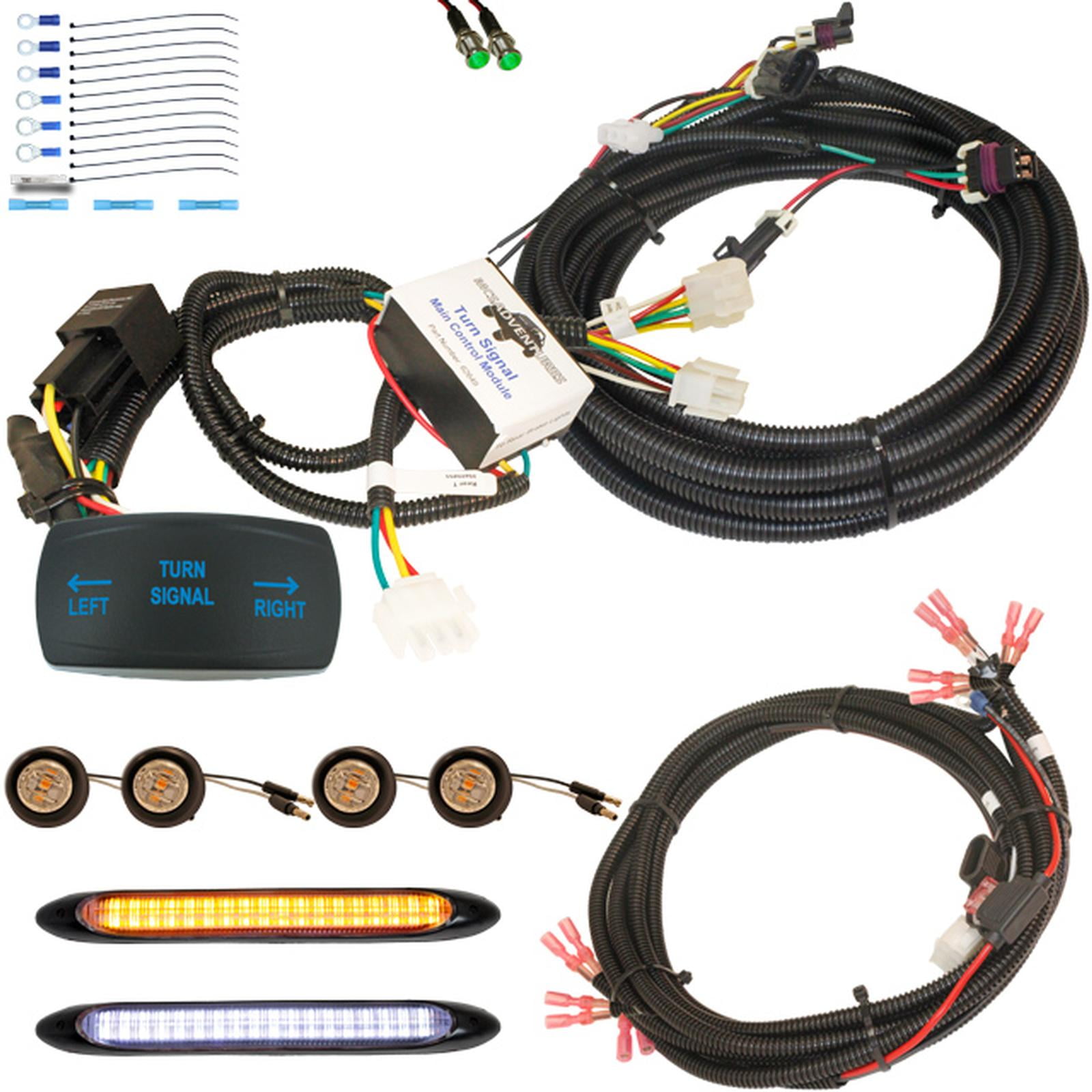 MCSADVENTURES Horizontal Rocker Turn Signal Kit for 13+ Polaris Ranger ...