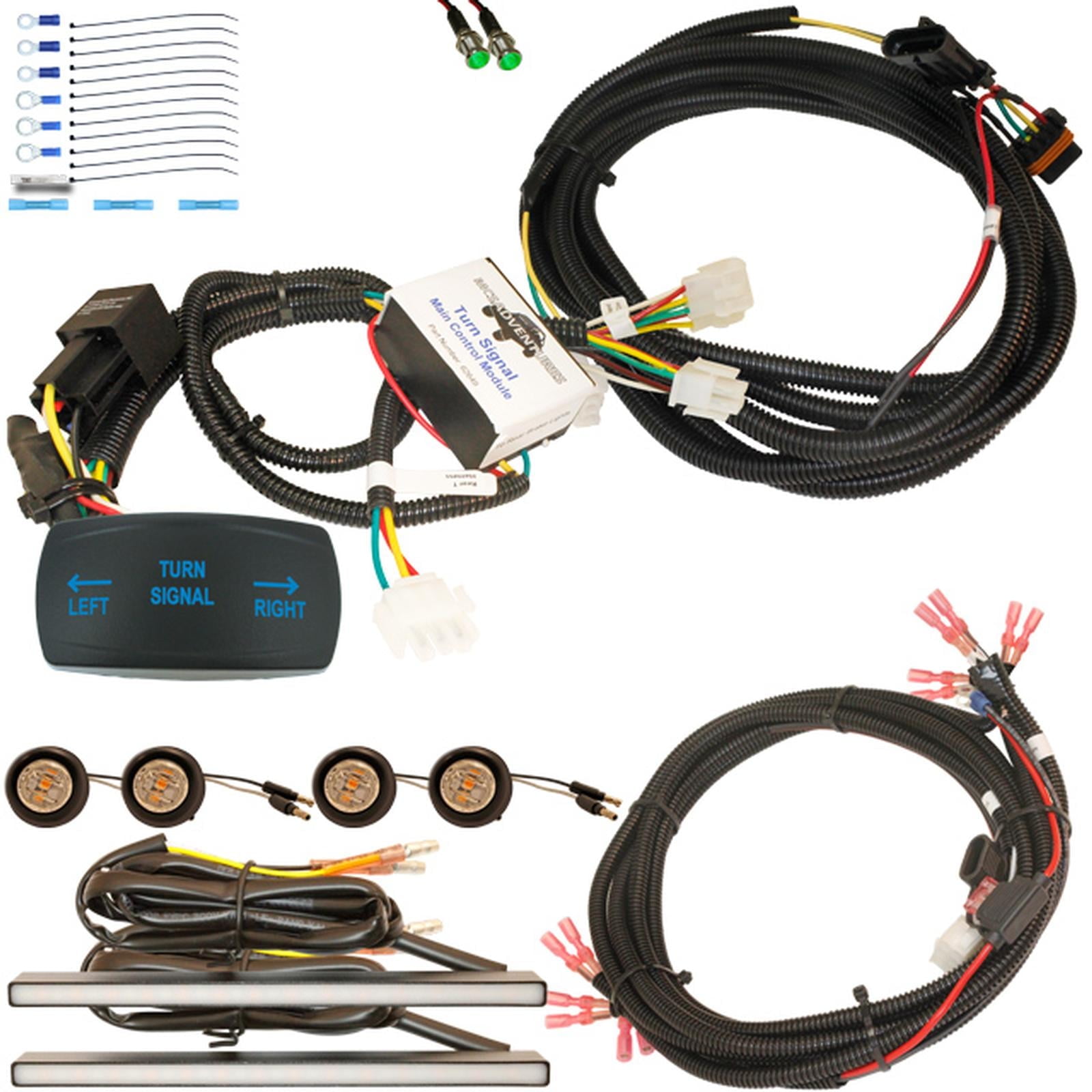 MCSADVENTURES Horizontal Rocker Turn Signal Kit for 15-18 Polaris RZR ...