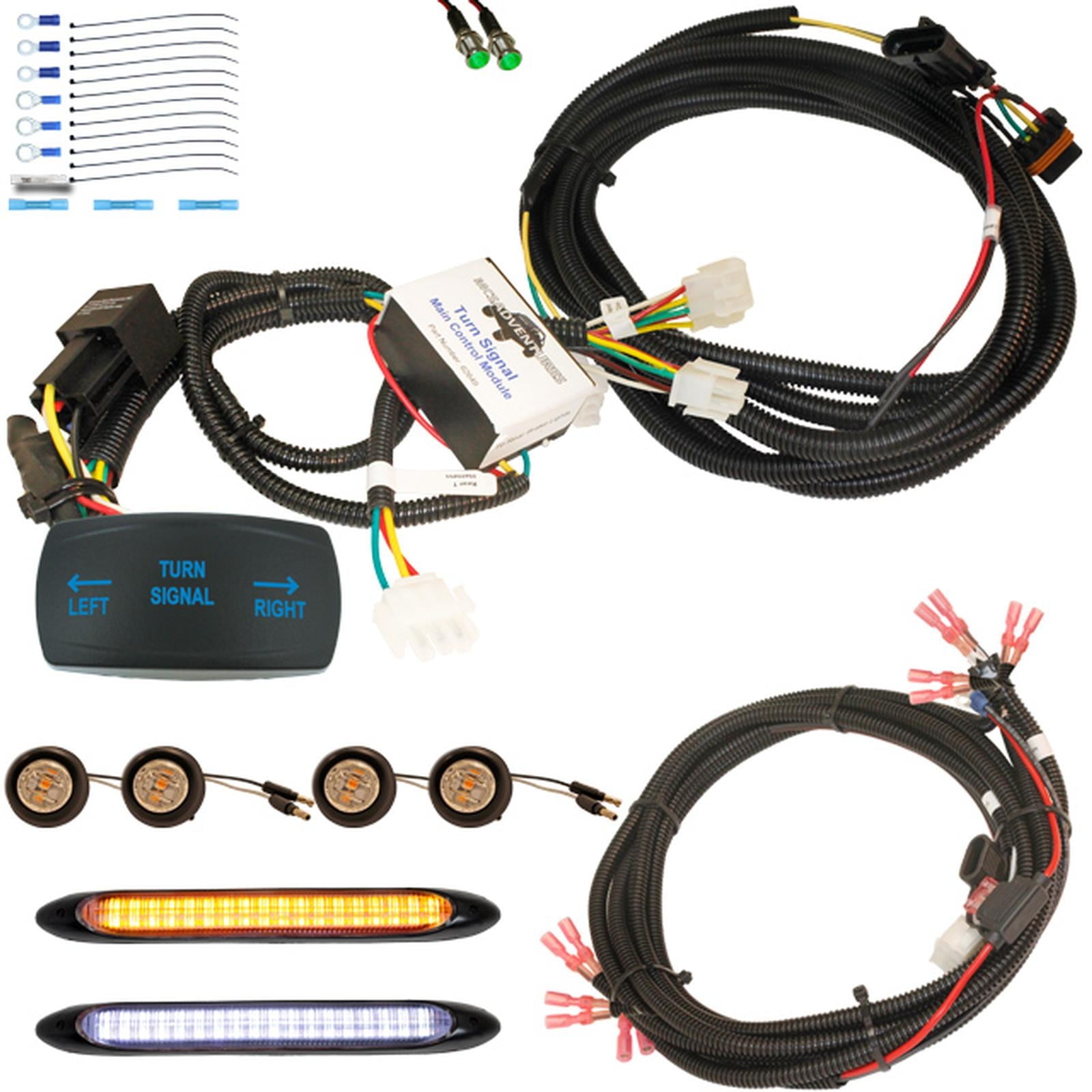 MCSADVENTURES Horizontal Rocker Turn Signal Kit for 15-18 Polaris RZR ...