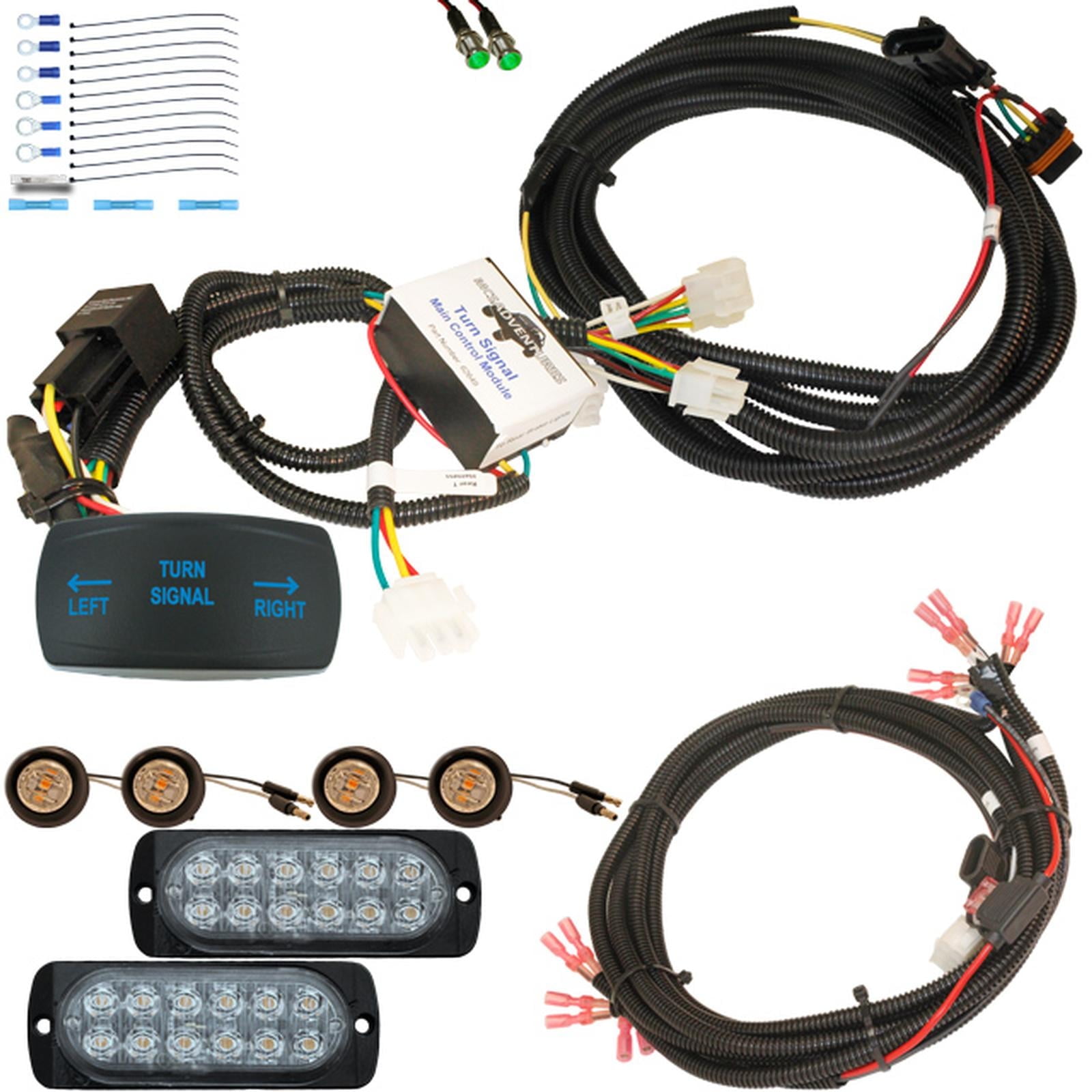 MCSADVENTURES Horizontal Rocker Turn Signal Kit for 15-18 Polaris RZR ...