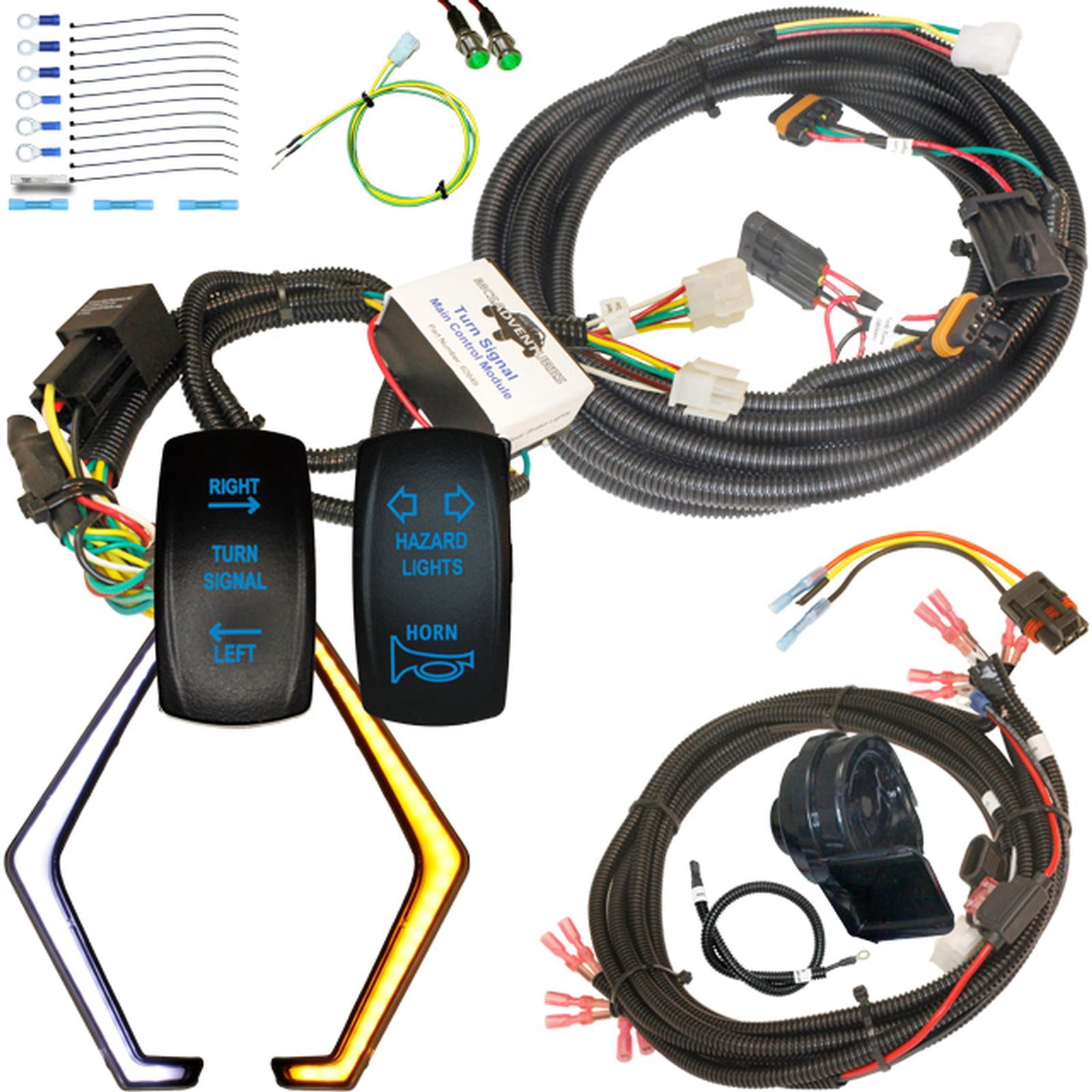 MCSADVENTURES Plug and Play Turn Signal Kit with Vertical Horn/Hazard ...