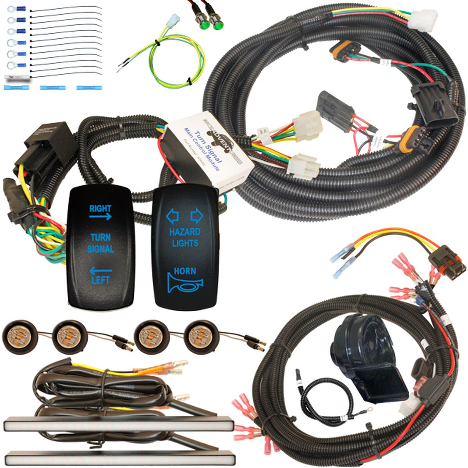 MCSADVENTURES Plug and Play Turn Signal Kit with Vertical Horn/Hazard ...
