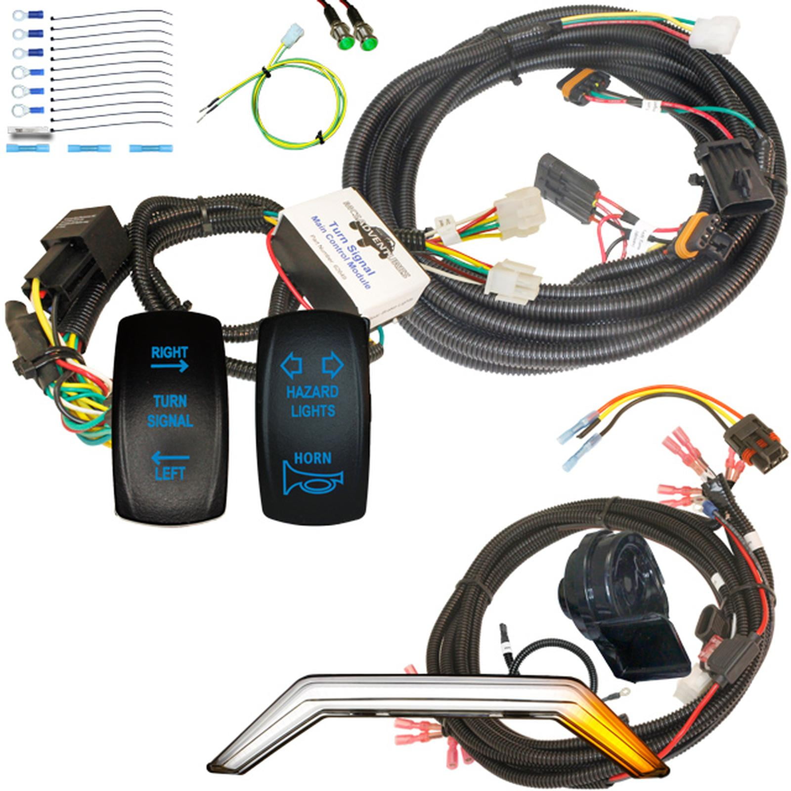 MCSADVENTURES Plug and Play Turn Signal Kit with Vertical Horn/Hazard ...