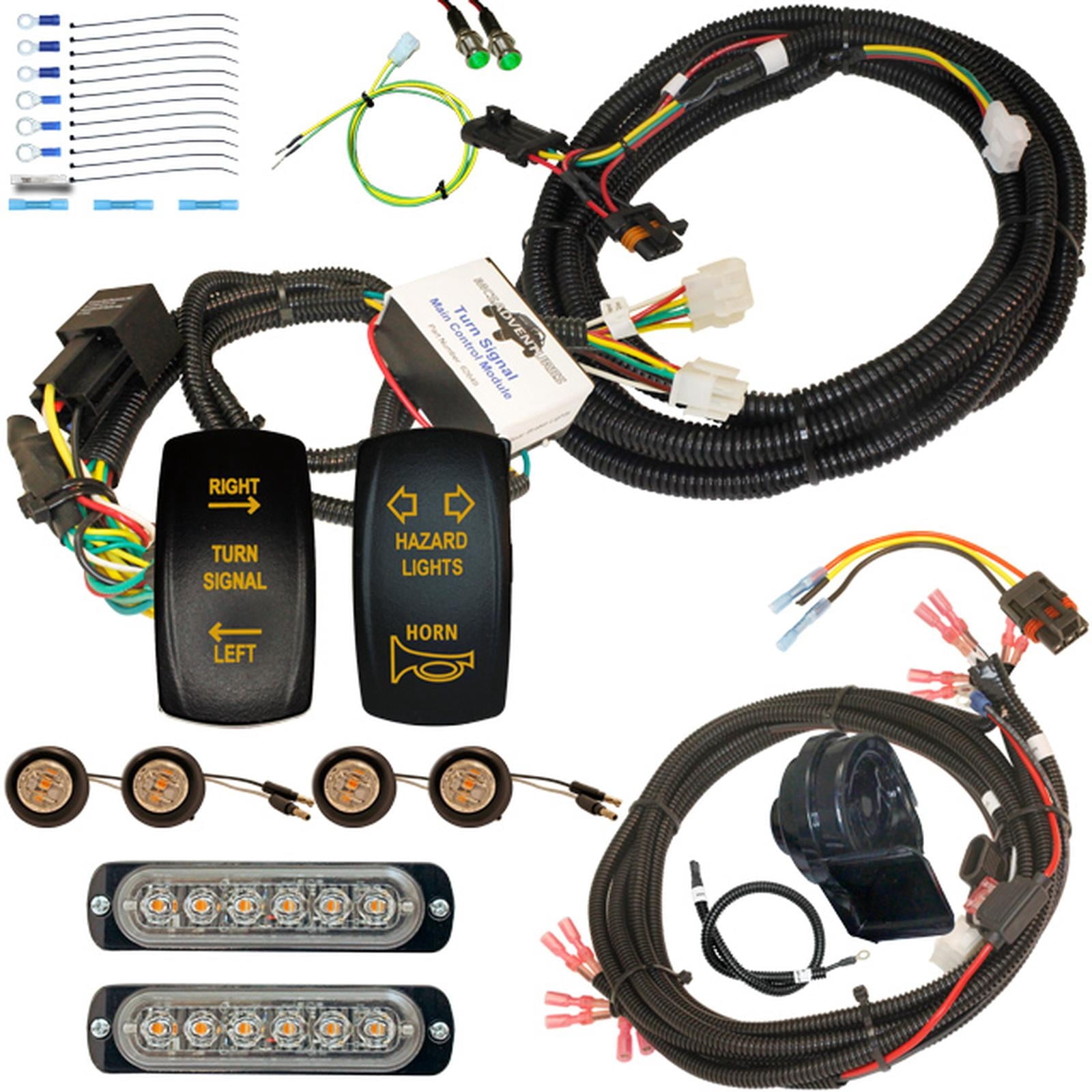 MCSADVENTURES Vertical Rocker Turn Signal Kit, Horn/Hazard for Polaris ...