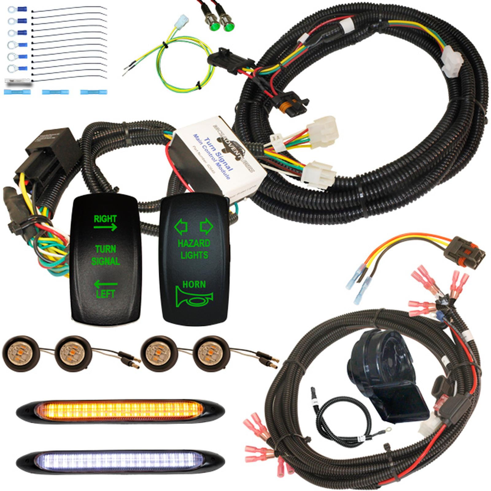 MCSADVENTURES Vertical Rocker Turn Signal Kit, Horn/Hazard for Polaris ...