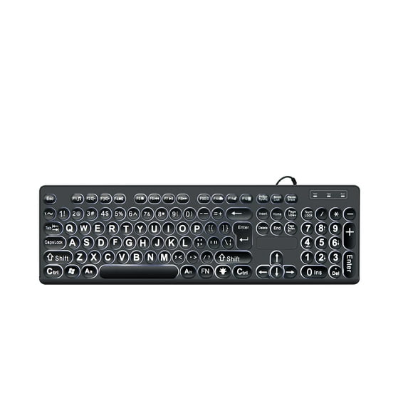 MCSaite Wired Backlit USB Keyboard - 104 Keys Standard Full Size with ...