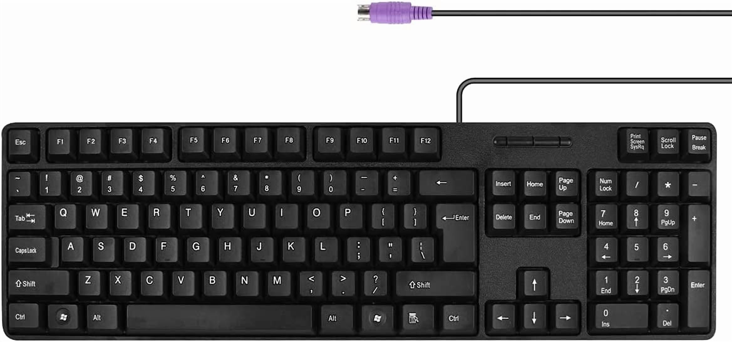 MCSaite Wired PS2 104 Keys Computer Keyboard with Stands,Black ...