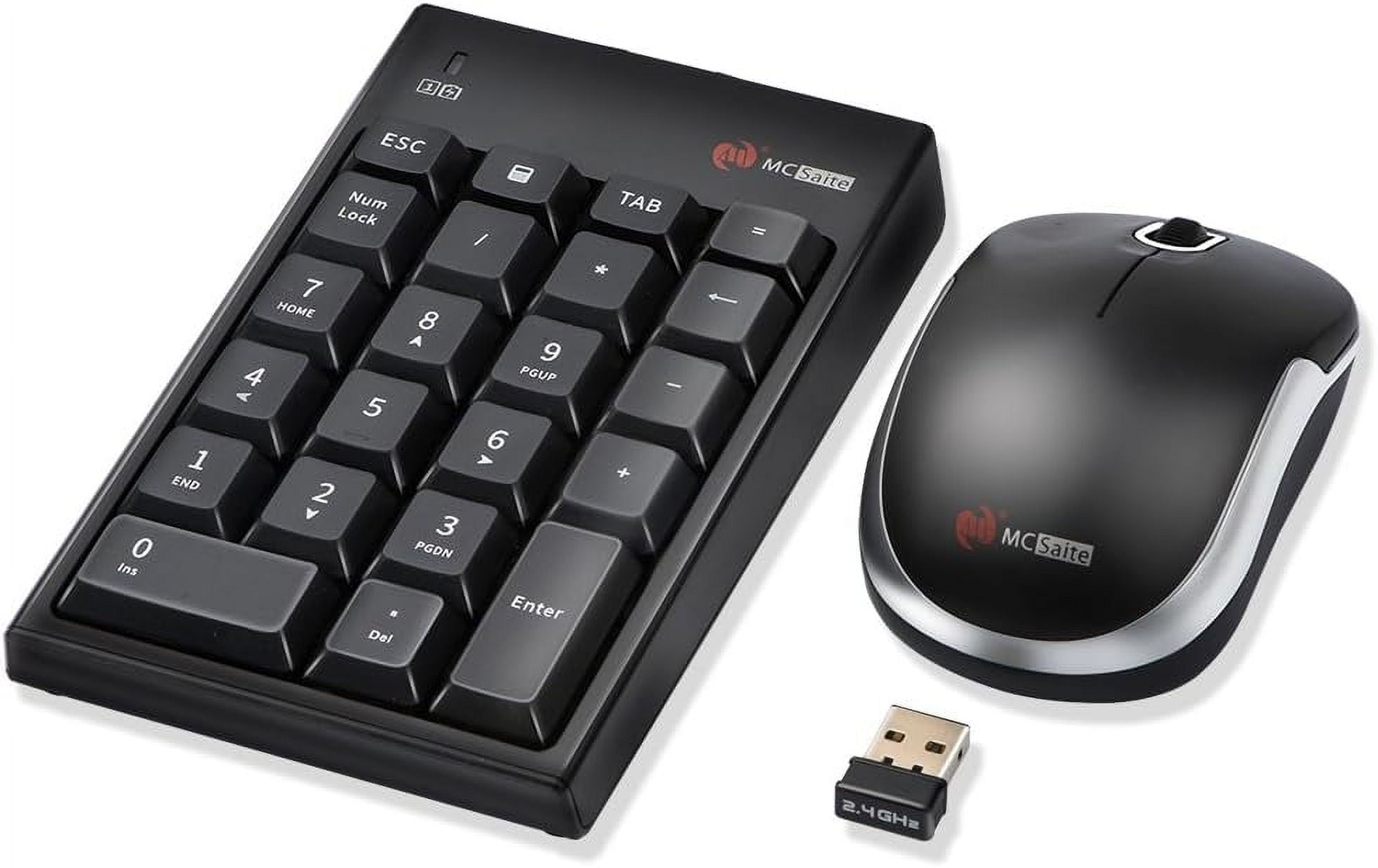 MCSaite Wireless Numeric Keypad & Mouse Combo - Use One Receiver ...