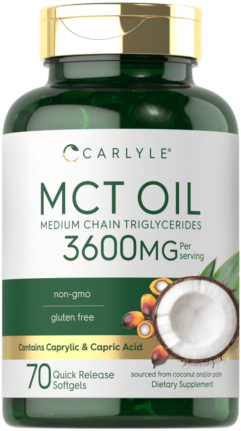 Carlyle MCT Oil Capsules, 3600 mg, 70 Softgels, Keto Supplements ...