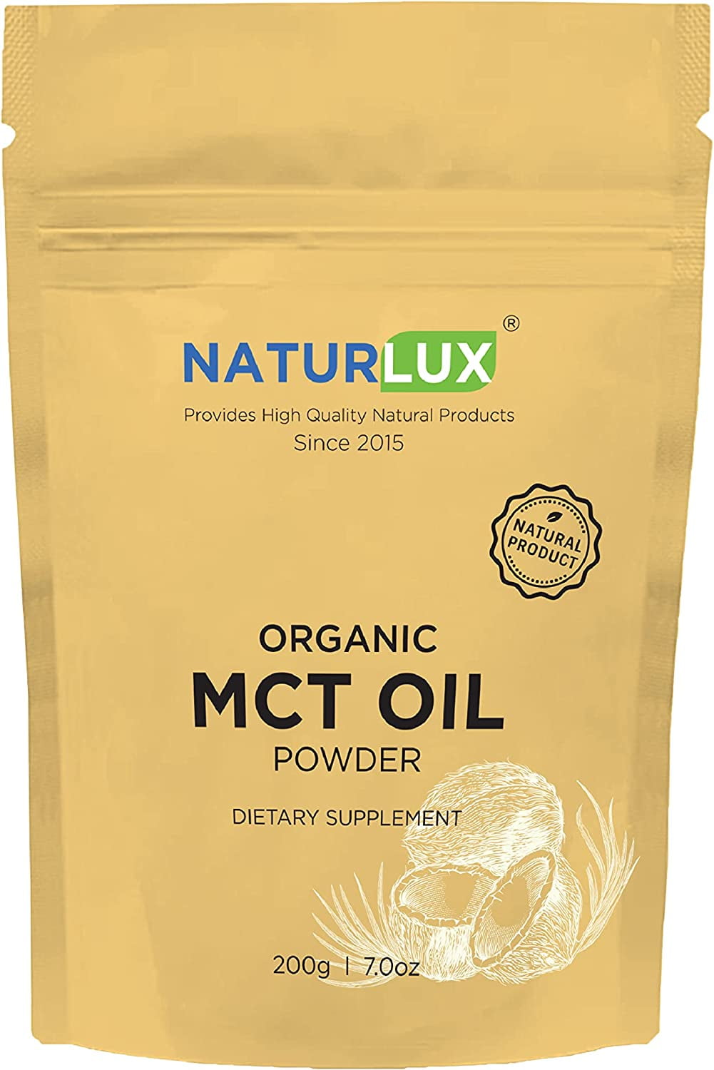 Organic MCT Oil Powder from Coconuts, 200g, Non-GMO, Keto & Vegan ...