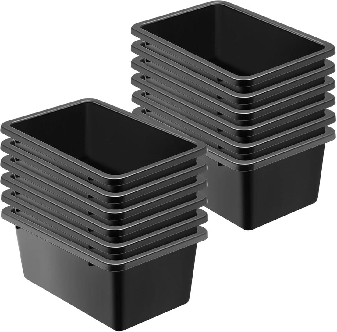 MCTZ 12 Pack Small Cubby Bins Plastic Storage Container Toy Book Closet ...