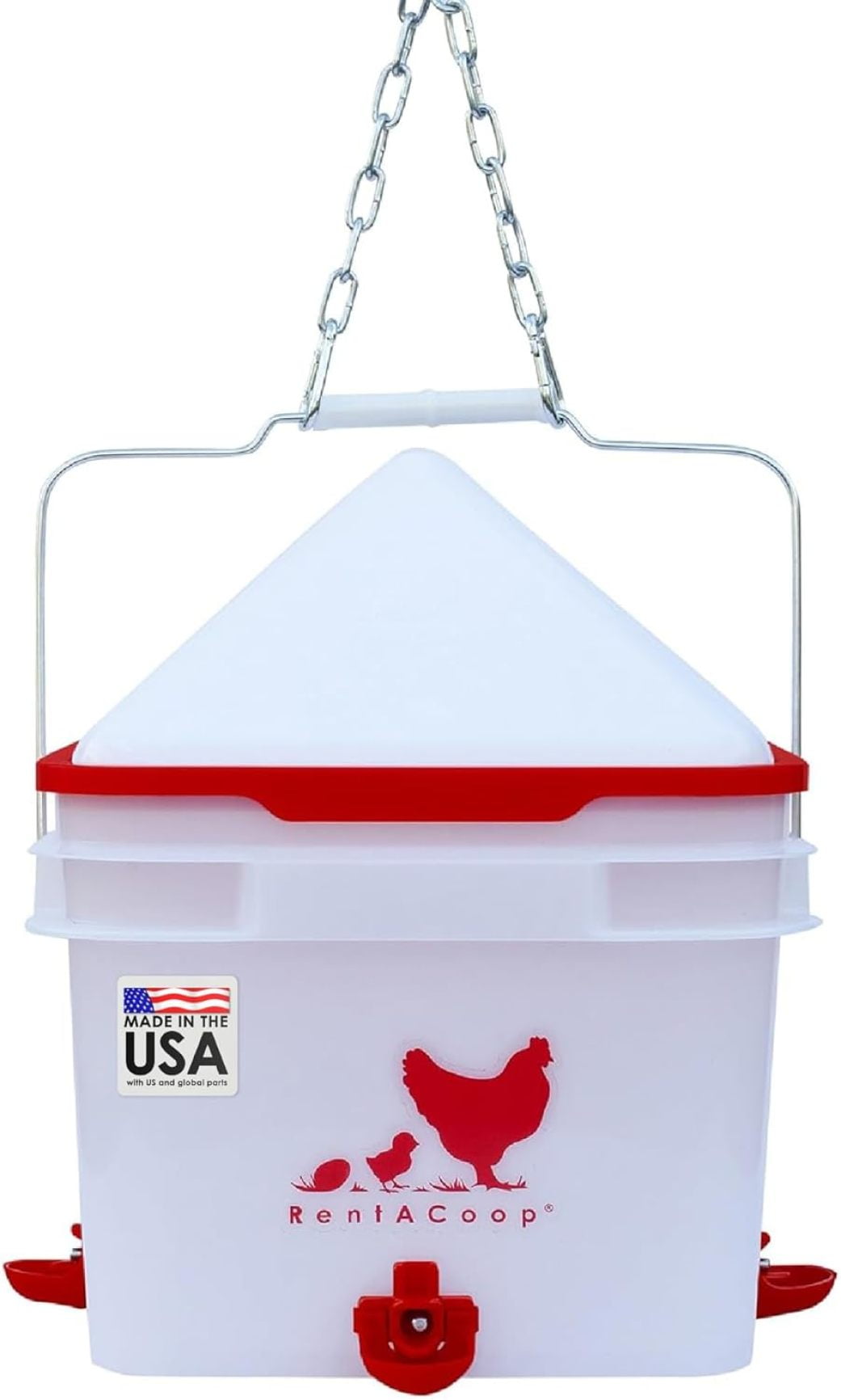 MCTZ 2 Gallon Chicken BPA-Free Plastic Bucket Waterer Set with 4 ...