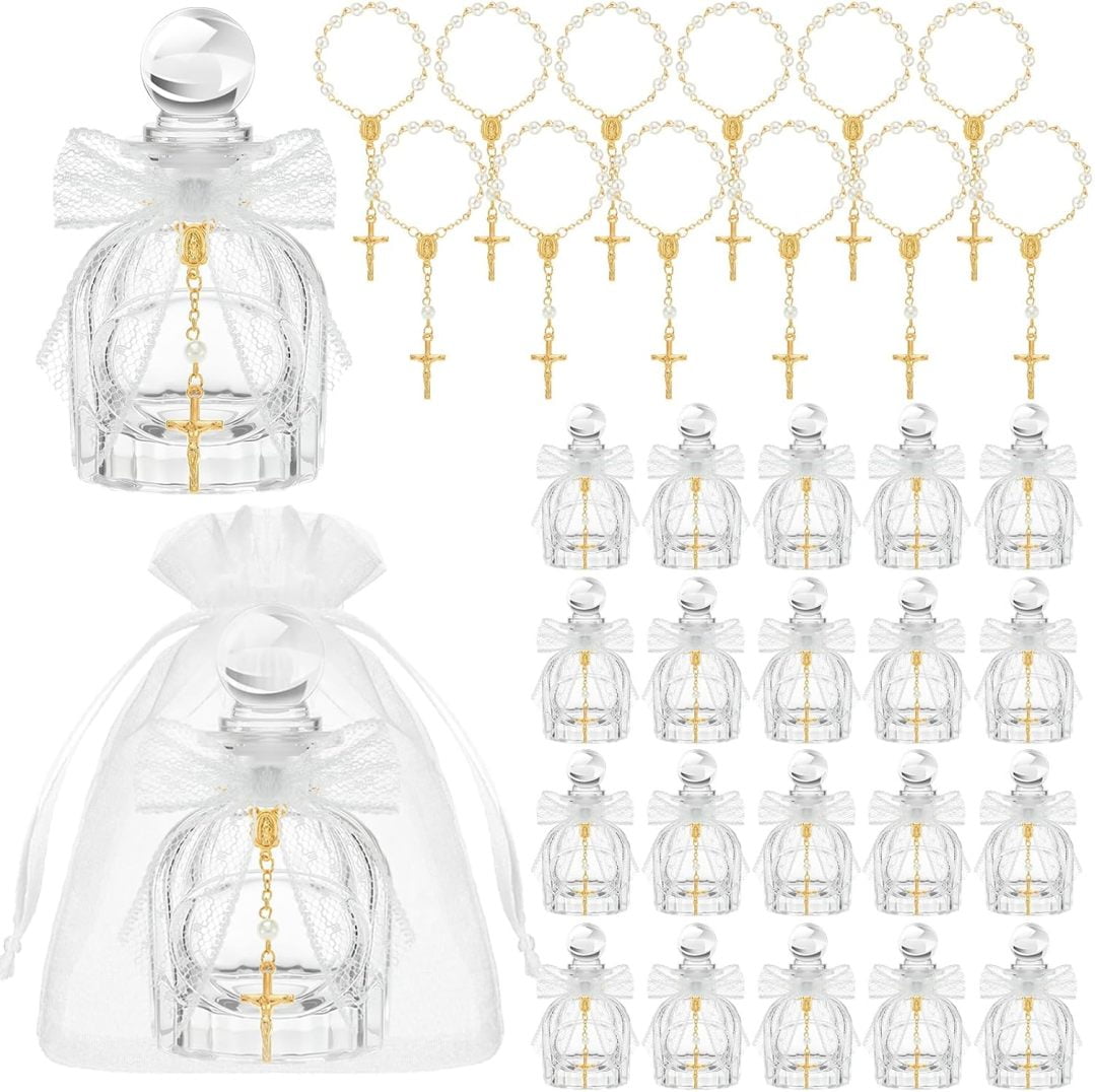 MCTZ 24 Sets Holy Catholic Water Bottles Bulk Baptism Favors for Guests ...