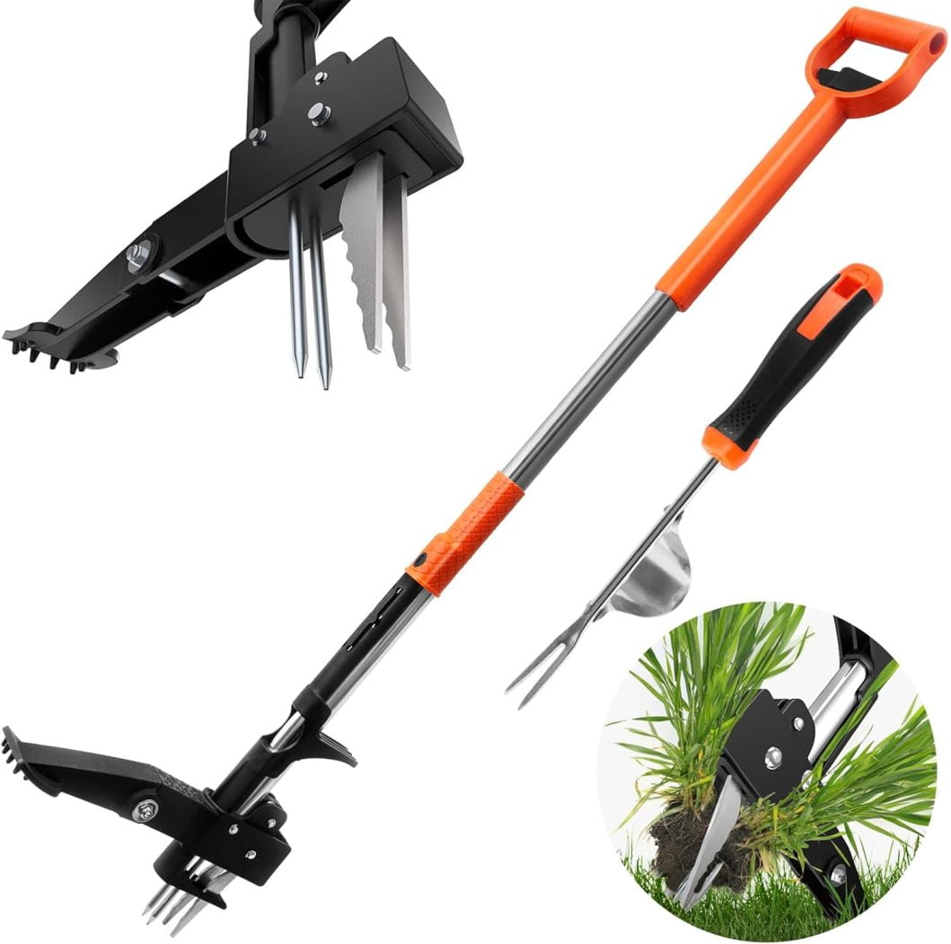 MCTZ 4-Claw Upgraded Weed Puller Tool Kit with Long Adjustable Handle ...