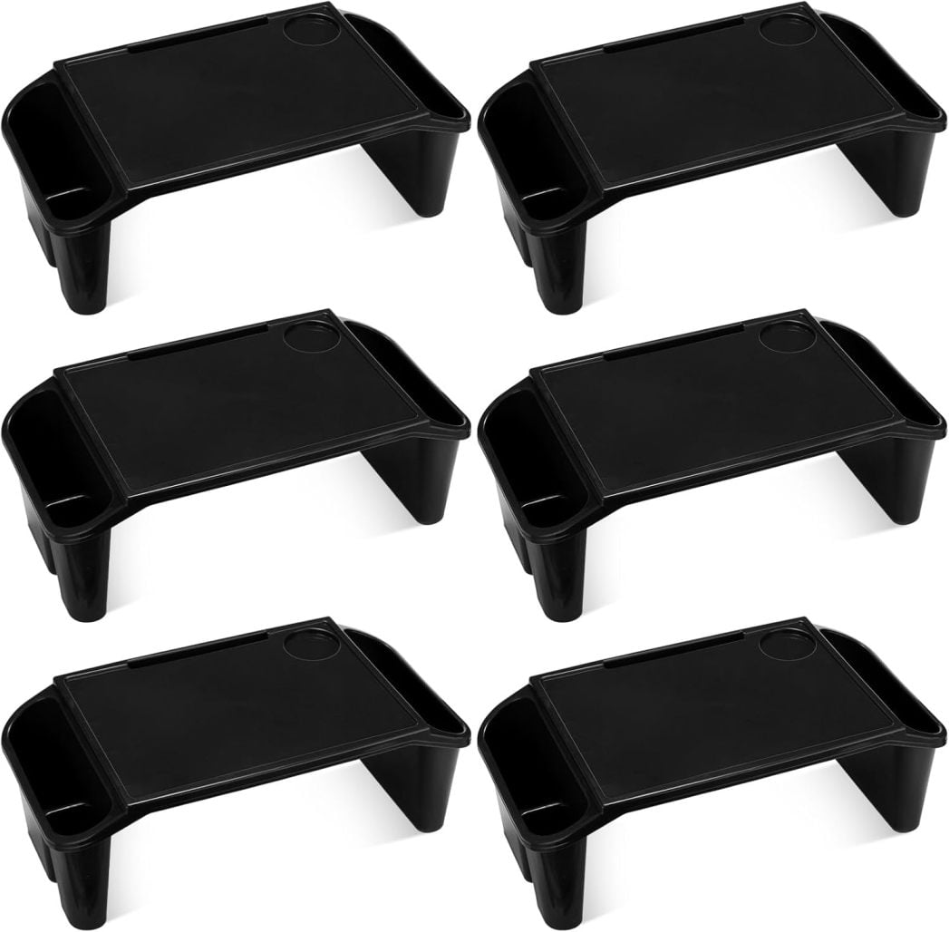 MCTZ 6 Pcs Kids Lap Desk Tray with Storage Plastic Breakfast Laptop ...