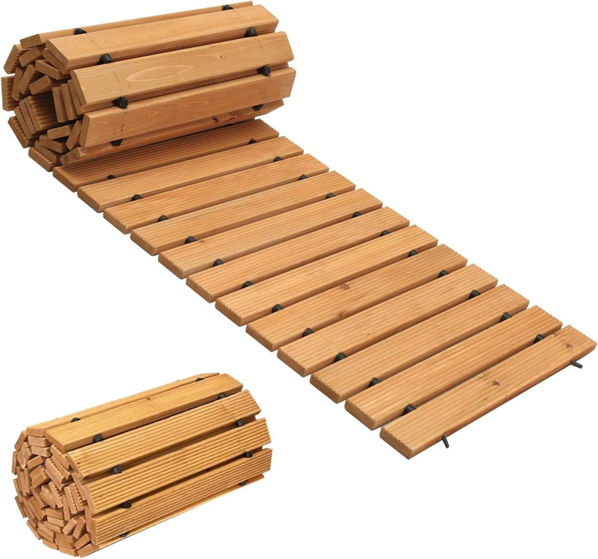 MCTZ 8FT Wooden Garden Pathway, Outdoor Roll Out Decorative Garden ...