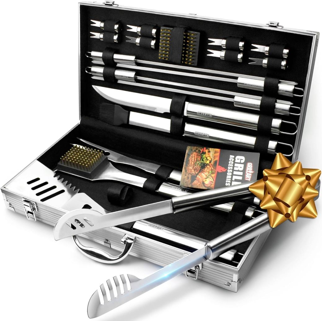 MCTZ BBQ Grill Utensil Tools Set Reinforced BBQ Tongs 19-Piece ...