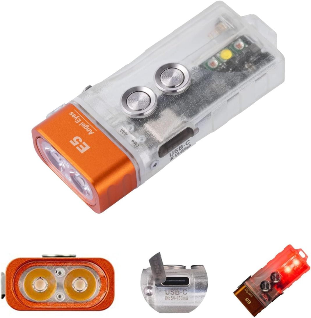 MCTZ E5 USB C EDC Flashlight Rechargeable AAA Battery Compatible, 4000K ...