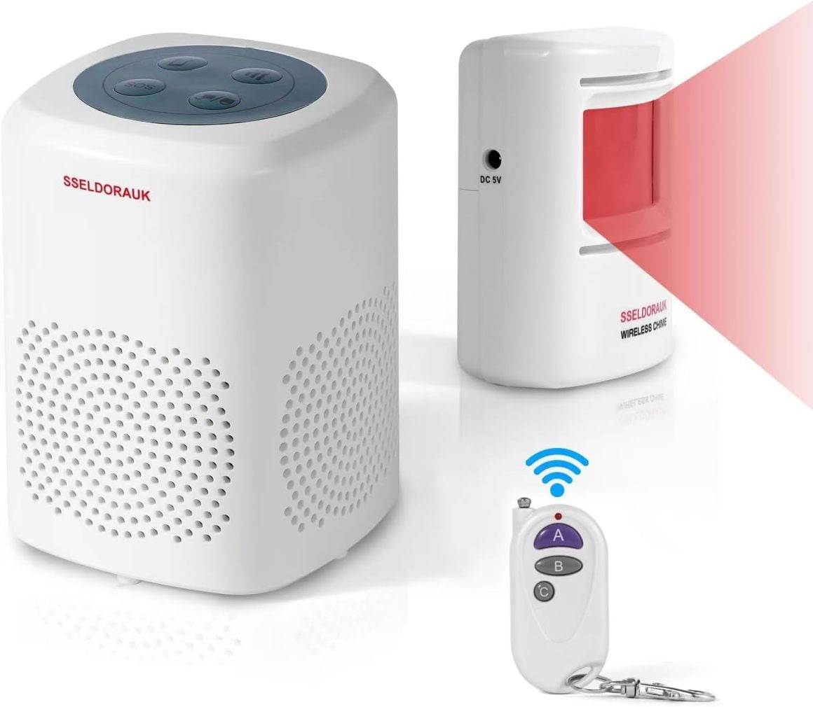 MCTZ Motion Sensor Door Chime, Dog Barking Alarm Doorbell Guard ...