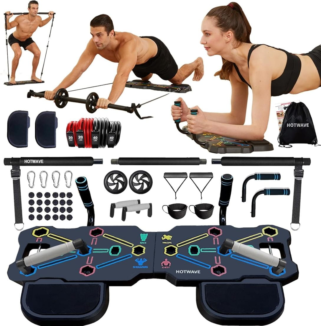 MCTZ Portable Workout Equipment with 20 Gym Accessories.Push Up Board ...