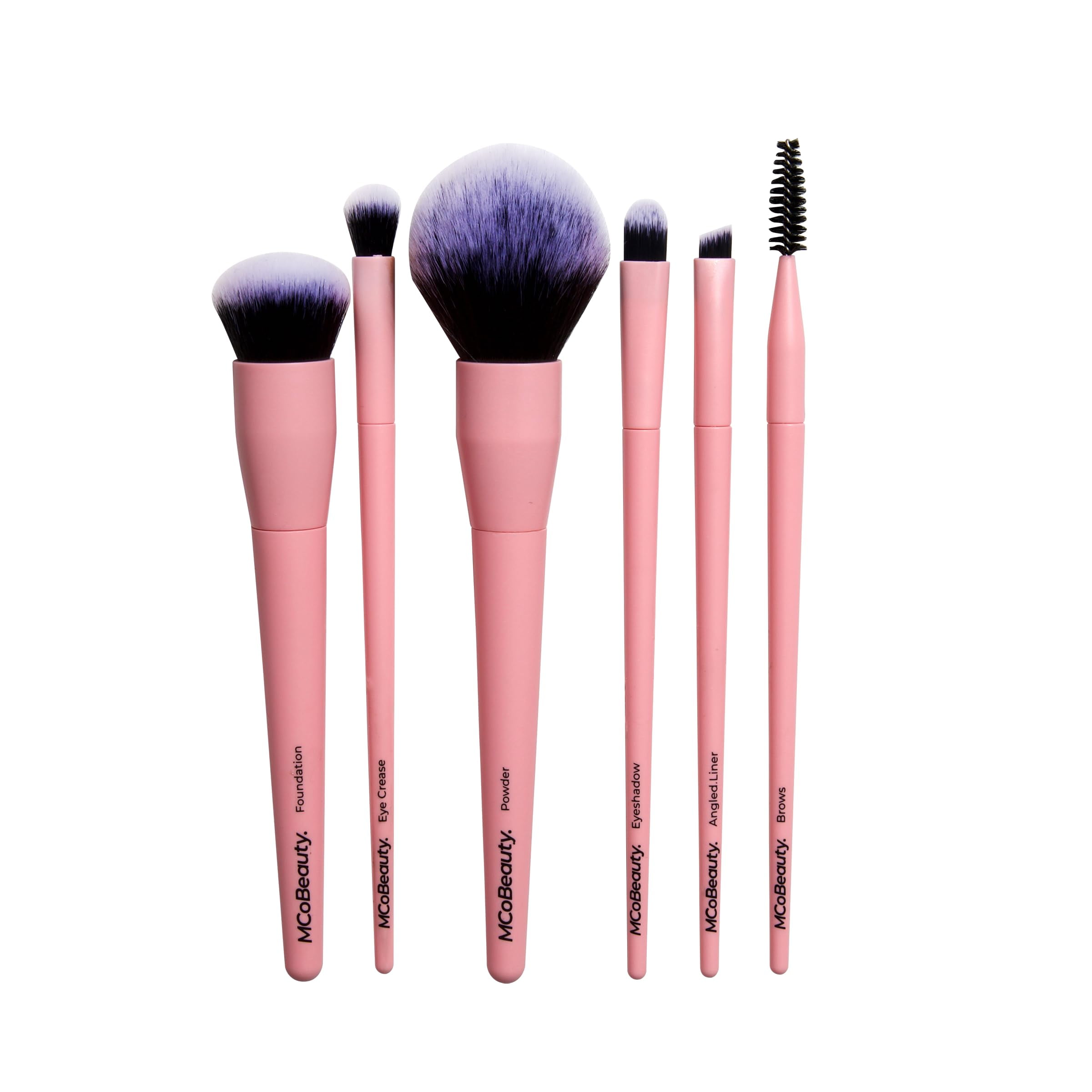 MCoBeauty Everyday 6 Piece TSF6 Makeup Brush Essential Set, Soft ...