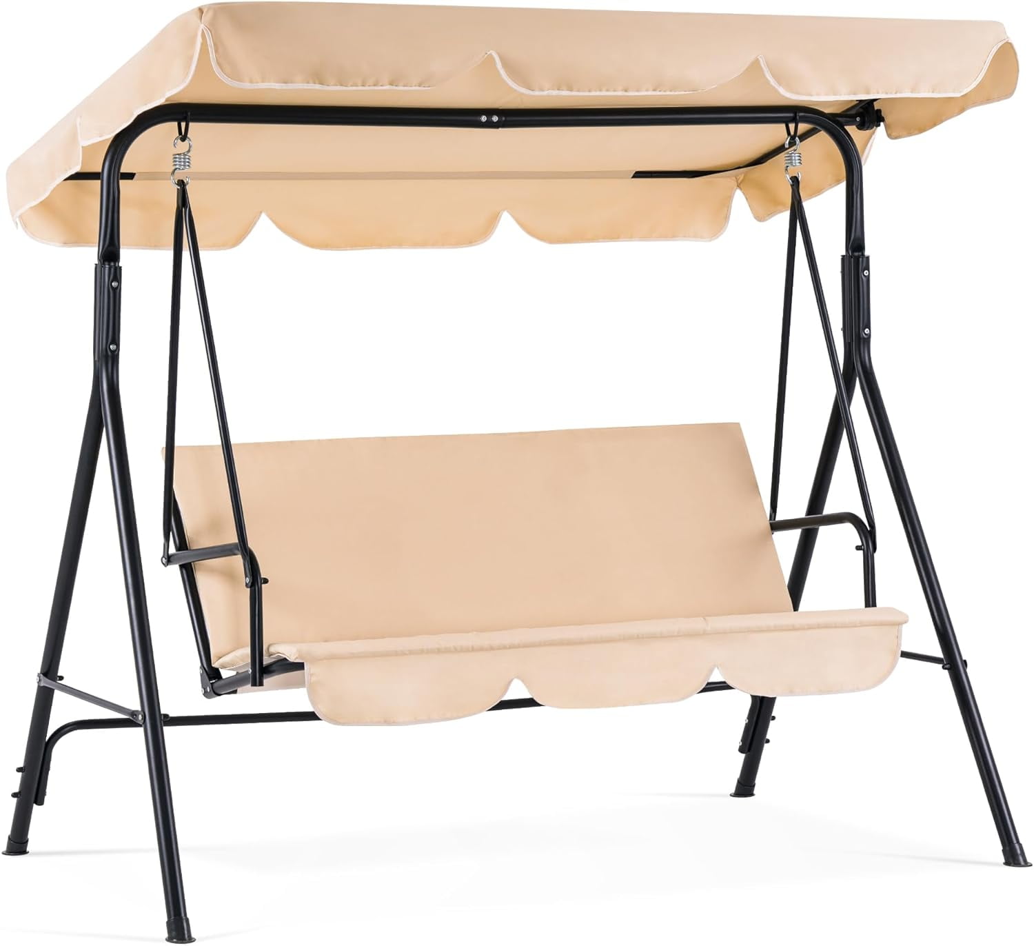 MCombo 2-3 Person Outdoor Patio Swing Chair, Convertible Canopy Hanging ...