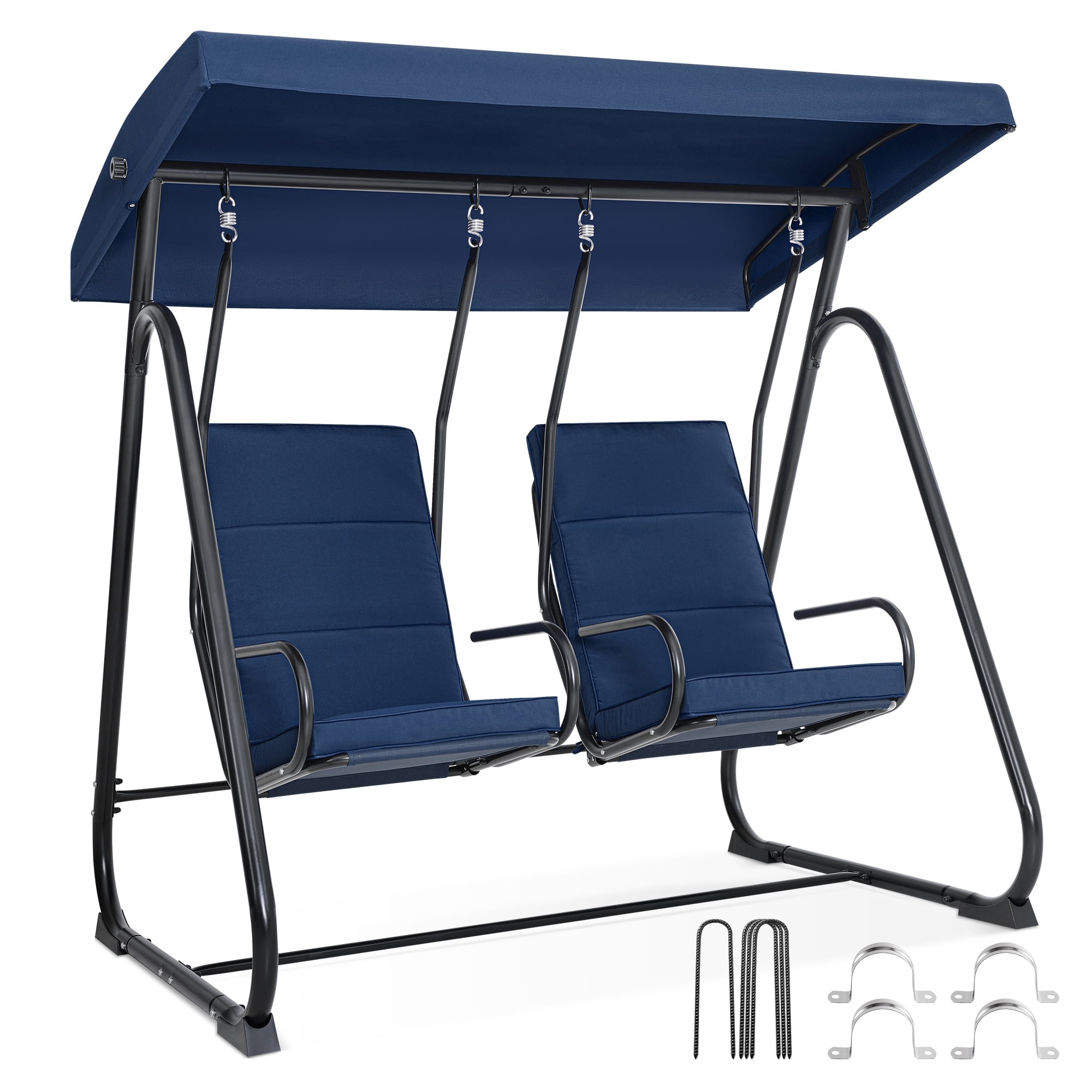 MCombo 2 Person Independent Porch Swing Chair with High Backrest for ...