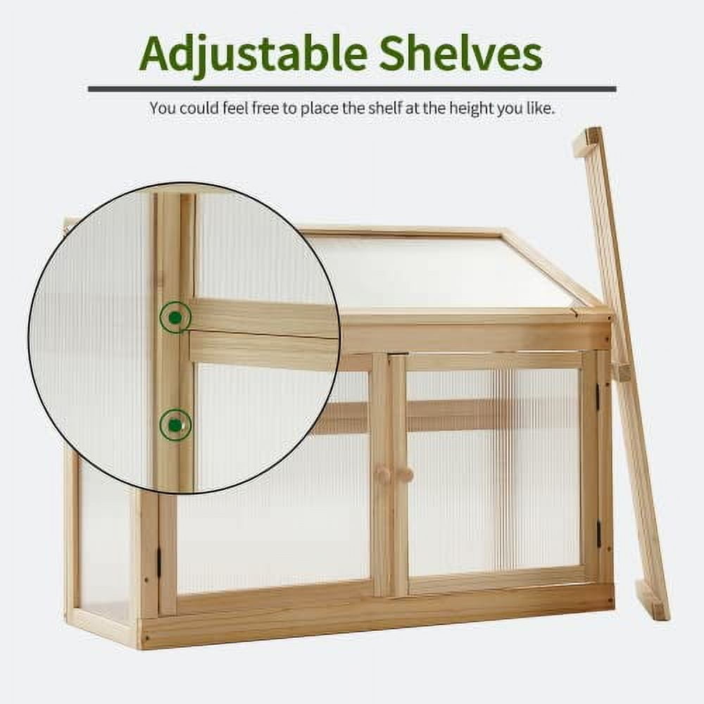 MCombo 2-Tier Wooden Cold Frame Garden Greenhouse Raised Flower Planter ...
