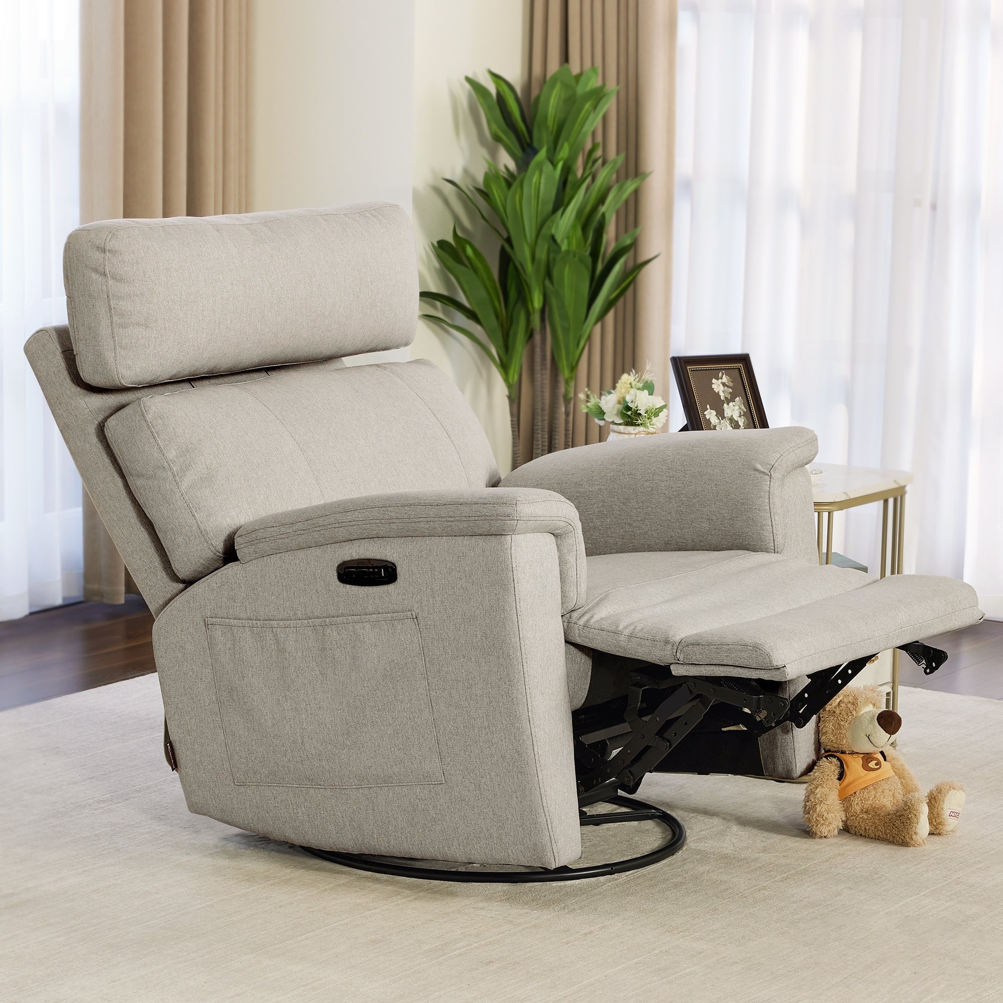 MCombo 23.3'' Wide Seat Power Swivel Glider Recliner Chair with ...