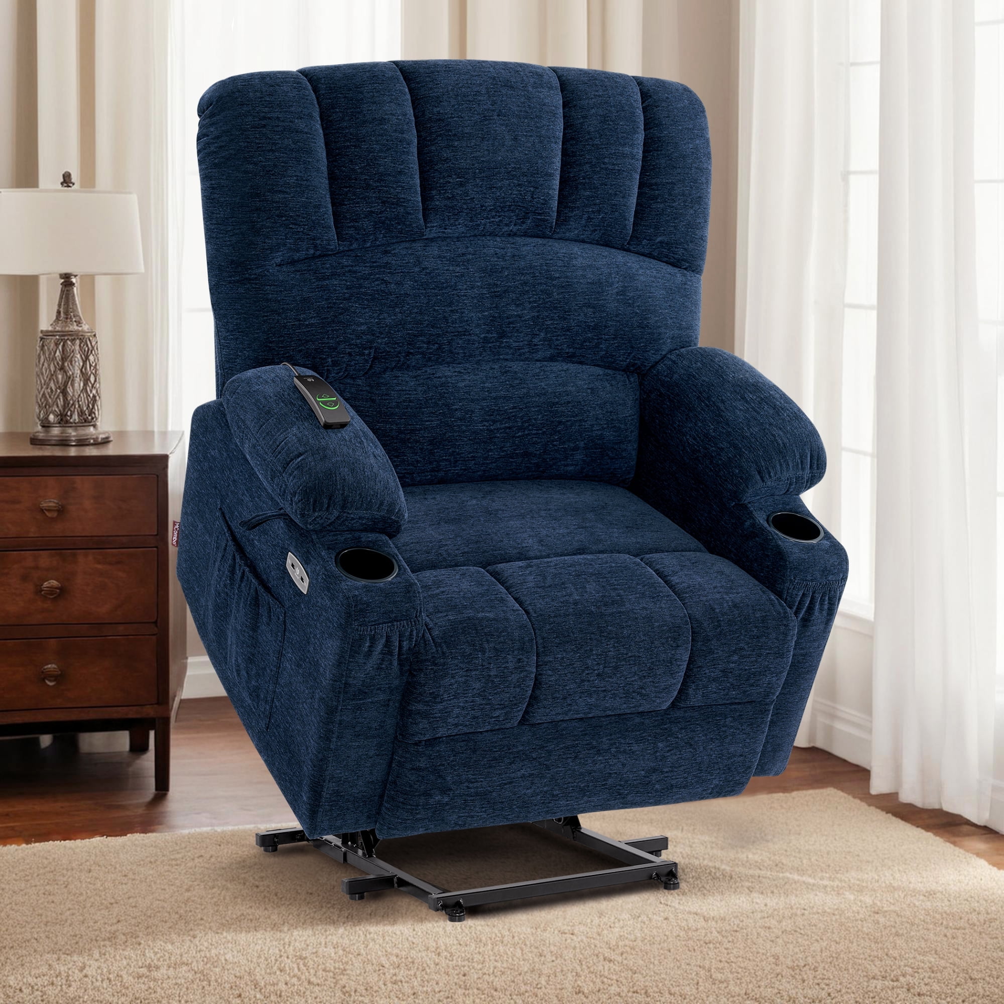MCombo 27.2'' Extra-Wide Seat Oversized Power Lift Recliner for Big Tall, Fabric(Large-Wide ...