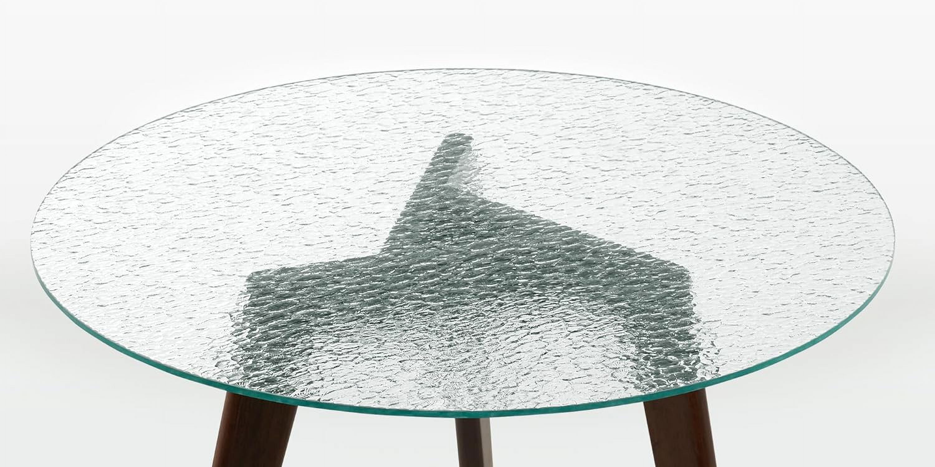 MCombo 32’’ Inch Round Glass Table Top, Water Wave Finish Tempered ...