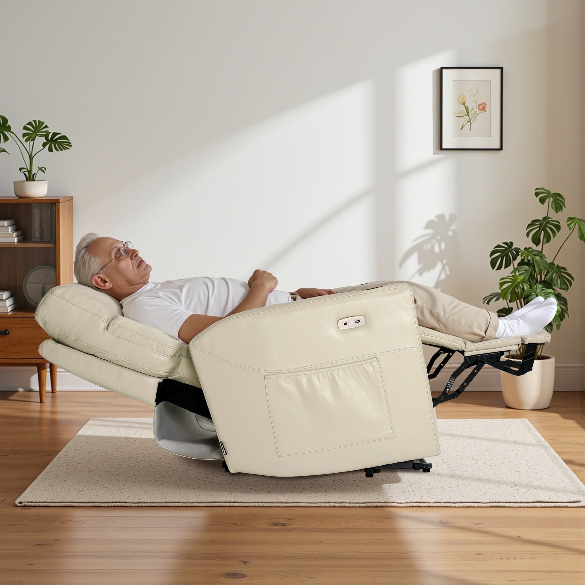 MCombo 380lbs Oversized Dual Motors Lay Flat Power Lift Recliner Chair ...