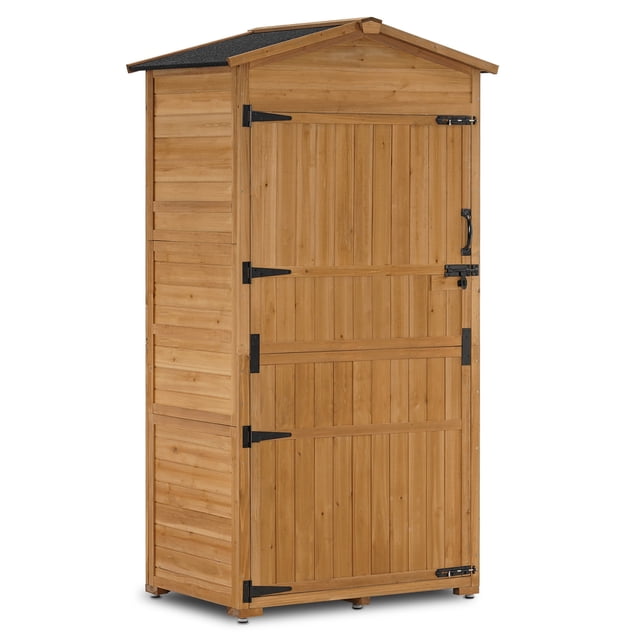 MCombo 3x 2x 6 ft Wood Outdoor Storage Tool Shed w/ Folding Table for ...