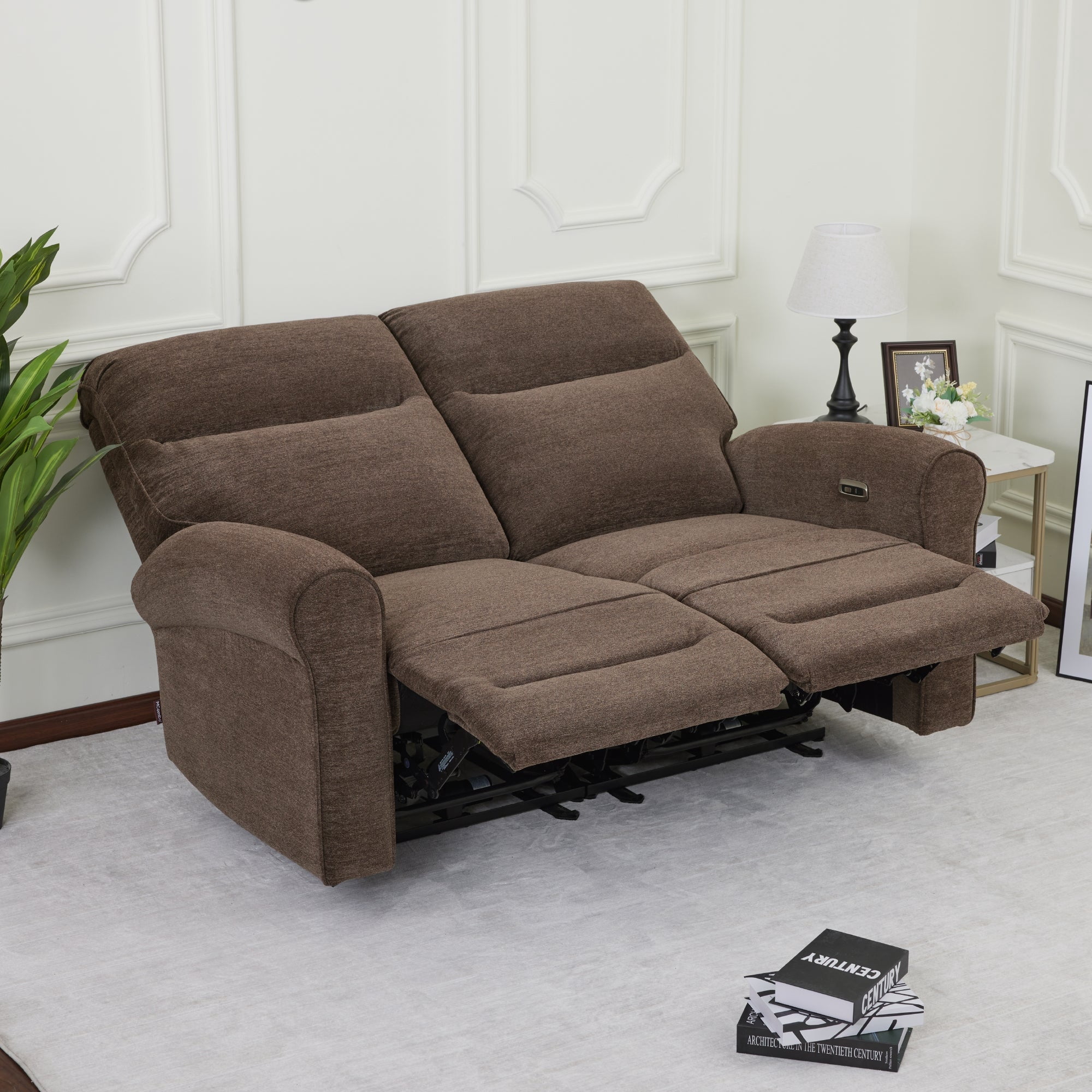 MCombo 64.6" Wall Hugger Power Loveseat Recliner Sofa with USB Ports ...